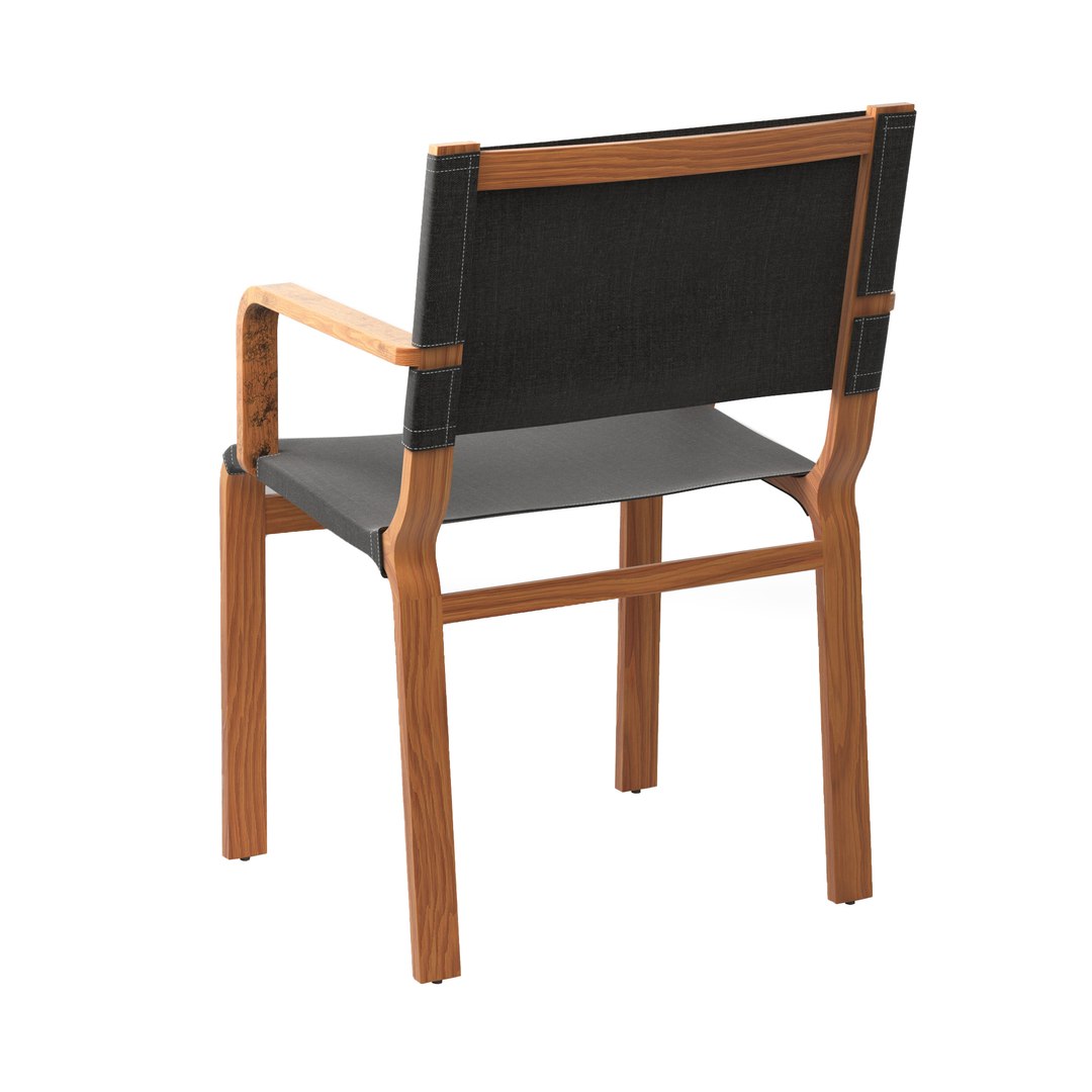 Bentwood Oak And Canvas Dining Chair 3D Model - TurboSquid 1883158
