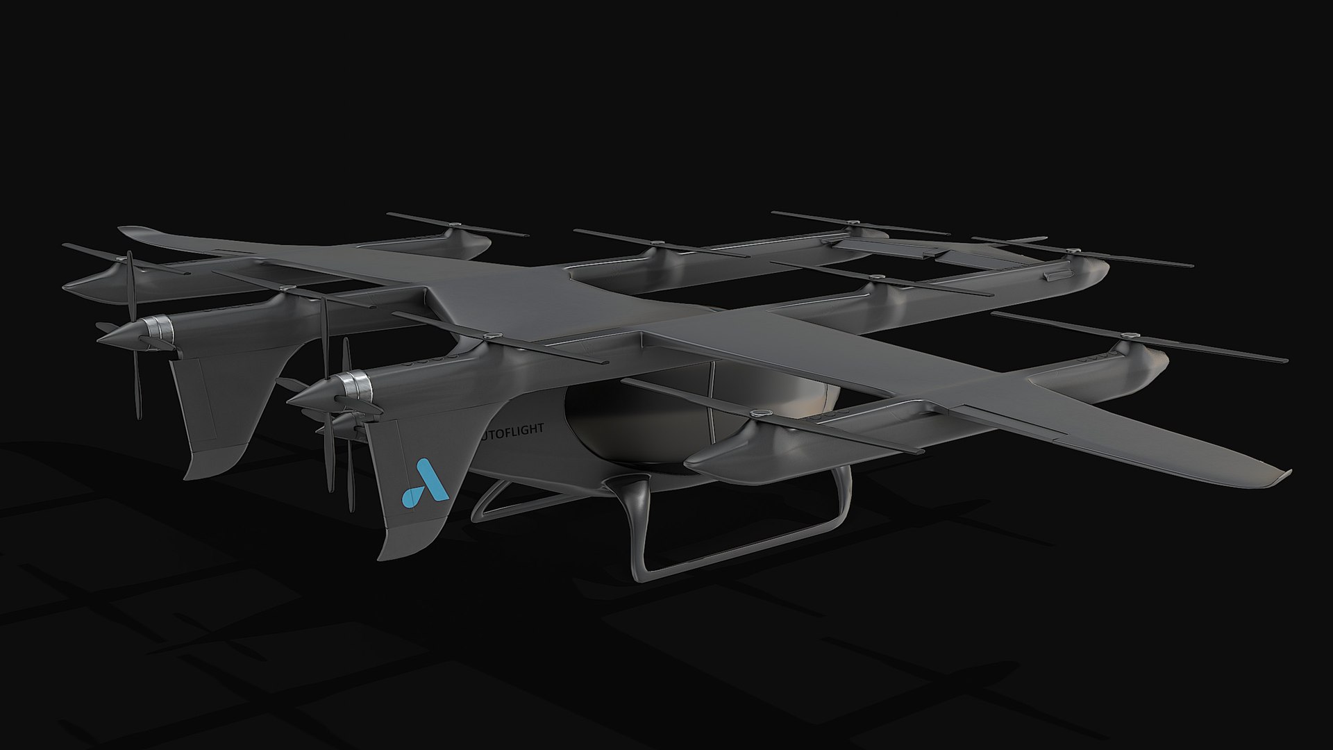3D Flying Taxi AutoFlight - Gray Model - TurboSquid 2208036