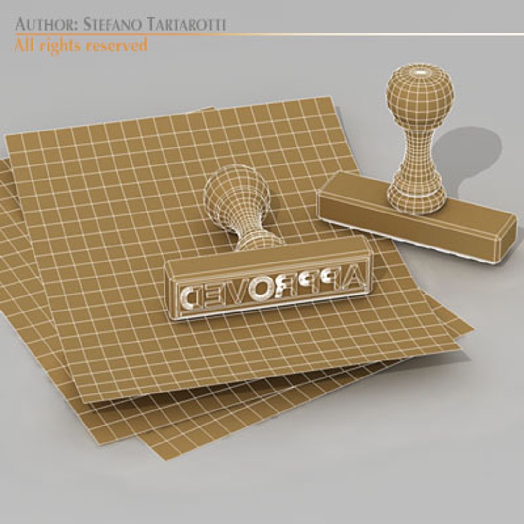 Stamp Documents 3d Model
