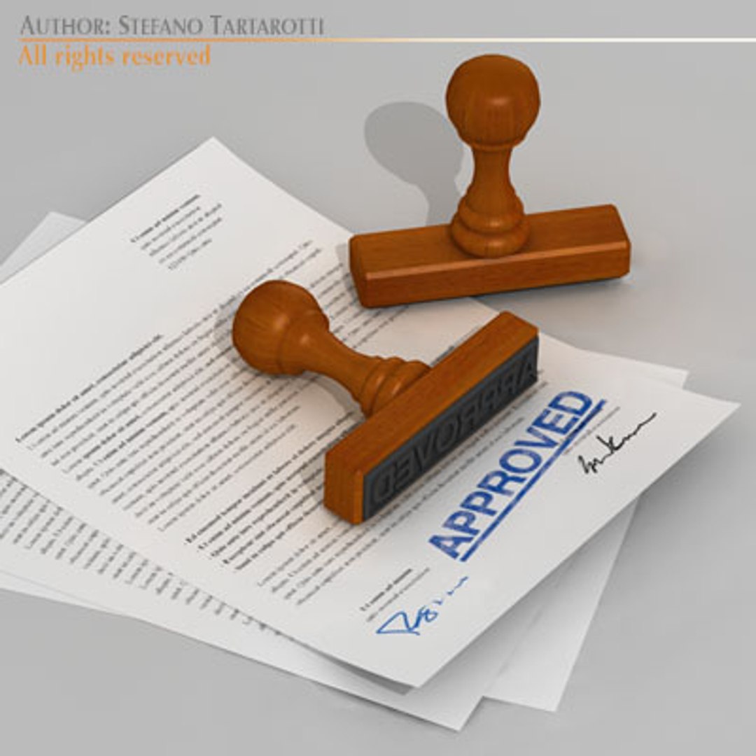 Stamp Documents 3d Model
