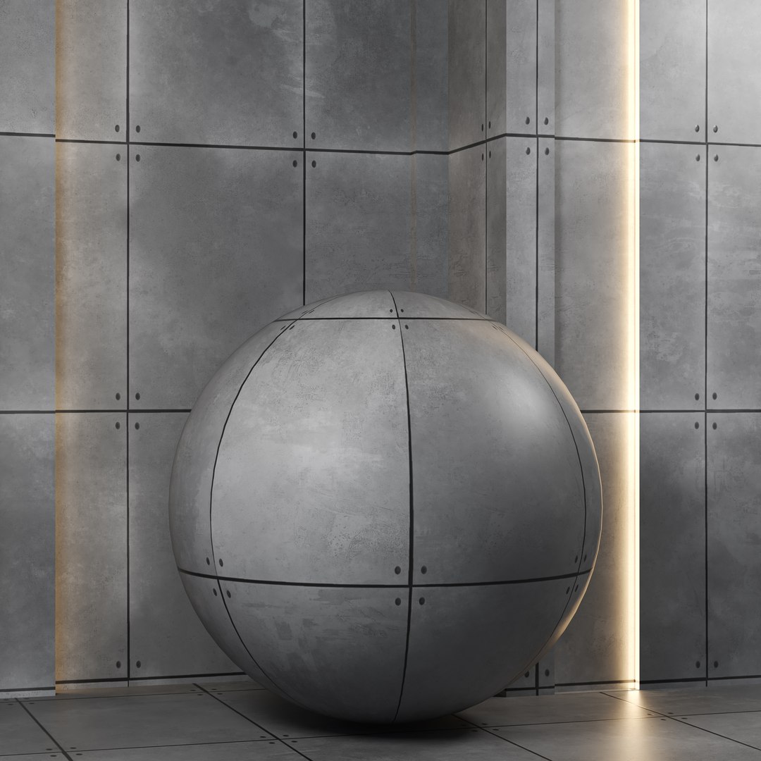 Concrete Panel With Rivets - 4K Seamless PBR Vol 15 3D - TurboSquid 2368430