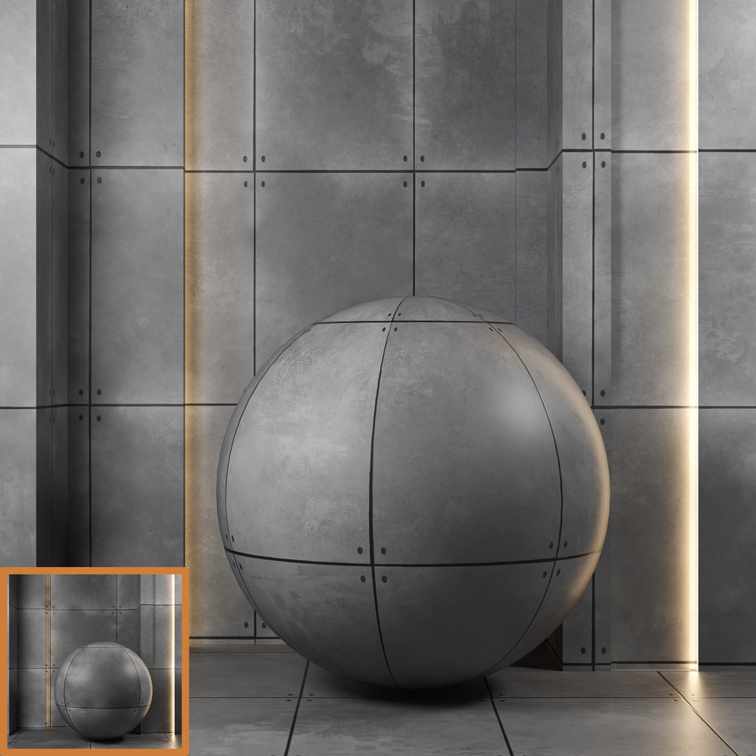 Concrete Panel With Rivets - 4K Seamless PBR Vol 15 3D - TurboSquid 2368430