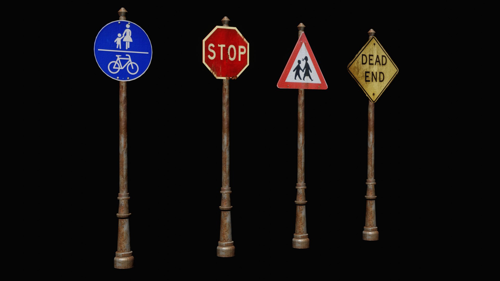 Rusted street sign 3D model - TurboSquid 2041998