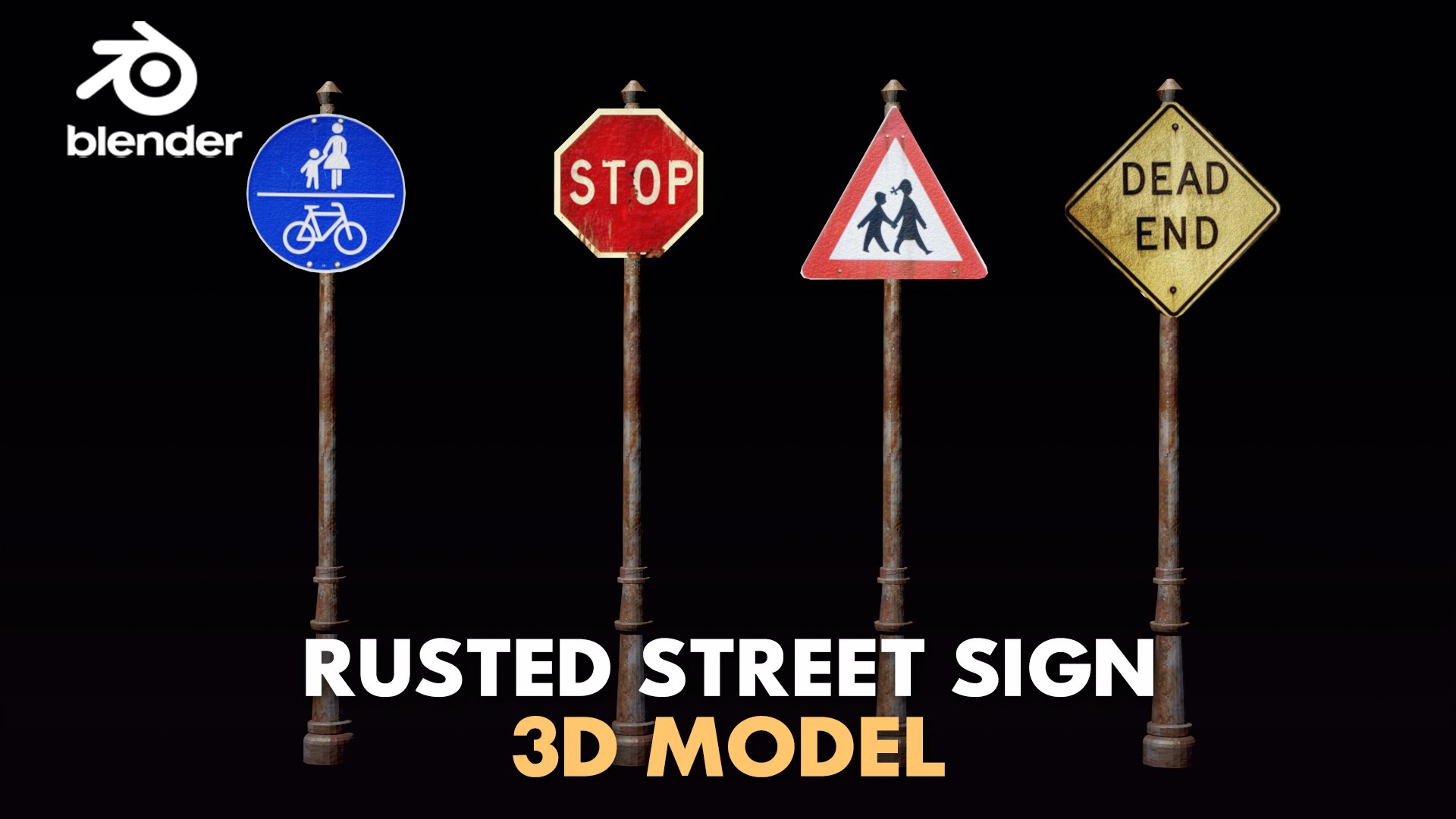 Rusted street sign 3D model - TurboSquid 2041998