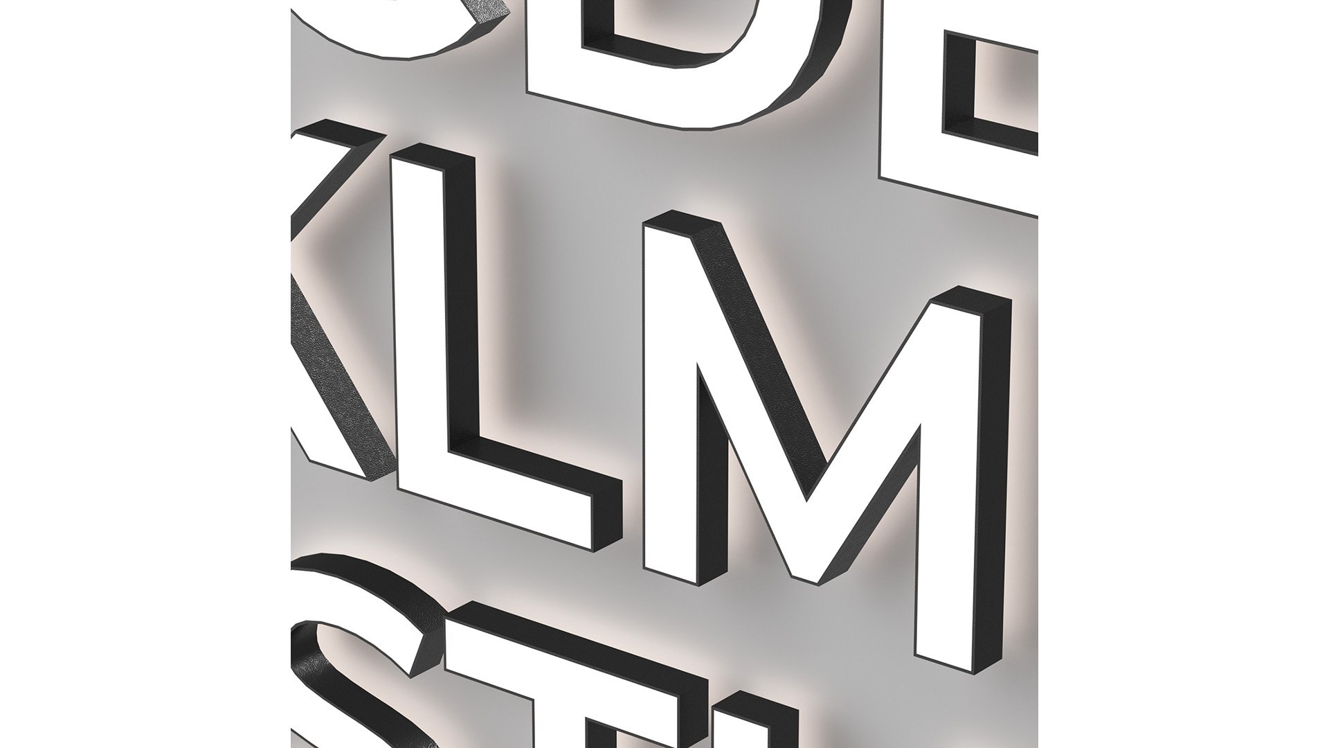 Backlit Alphabet 3d Volumetric English Letters Numbers Symbols 3D Model ...