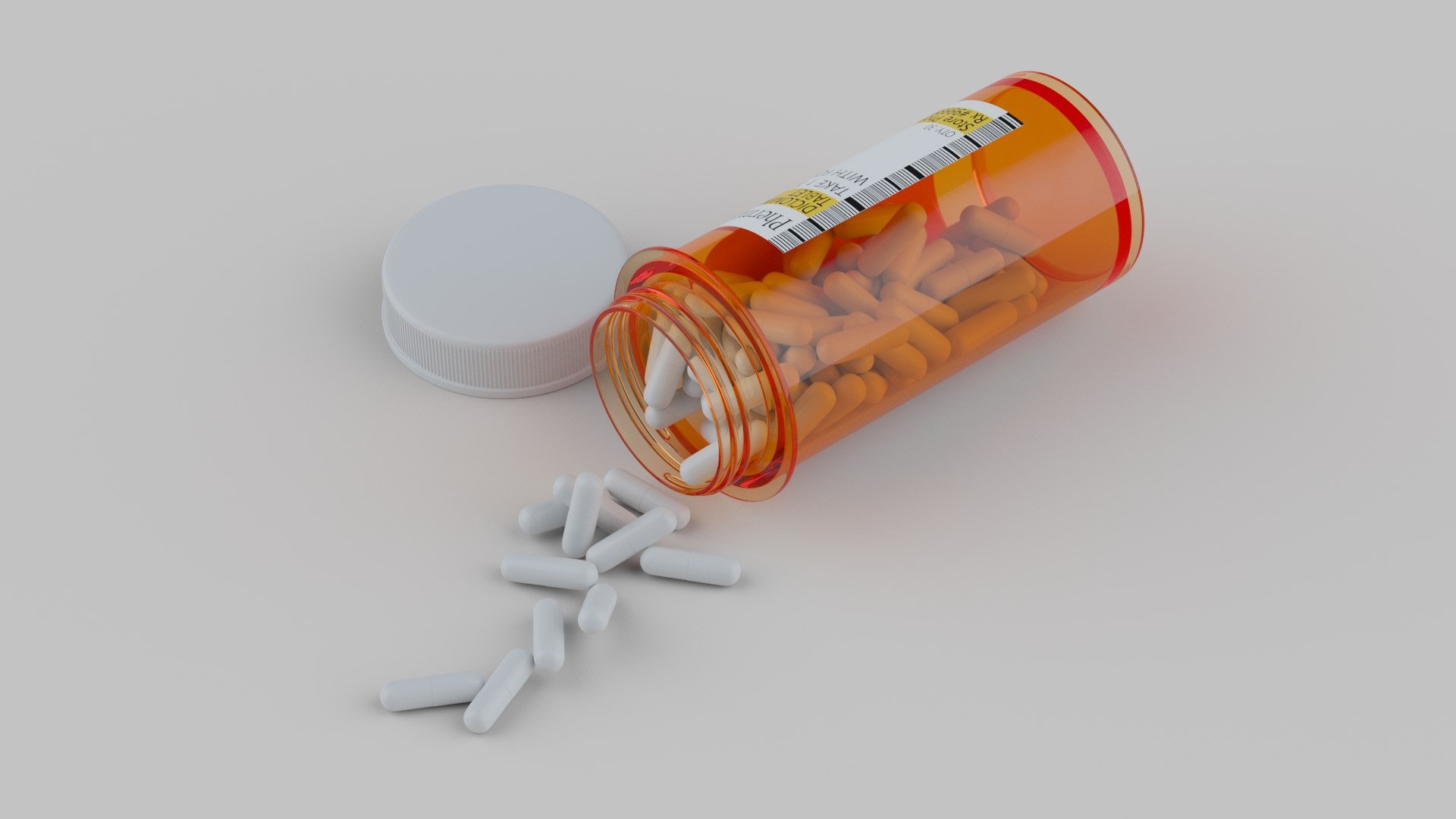 Overturned Pill Bottle 3D Model - TurboSquid 2047462