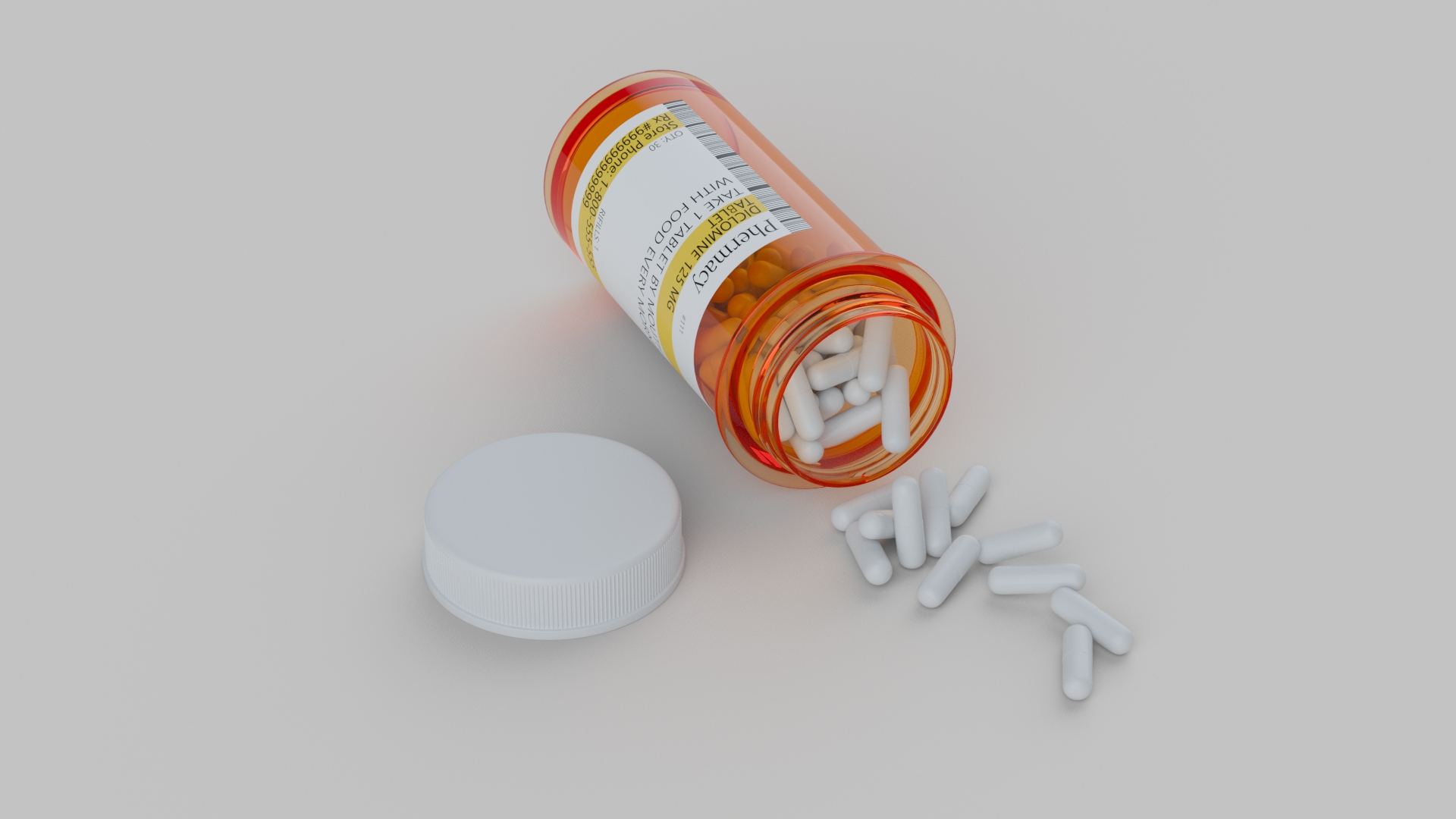 Overturned Pill Bottle 3D Model - TurboSquid 2047462