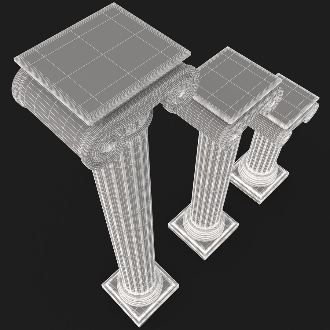 3d Model Column 04 3 Sizes