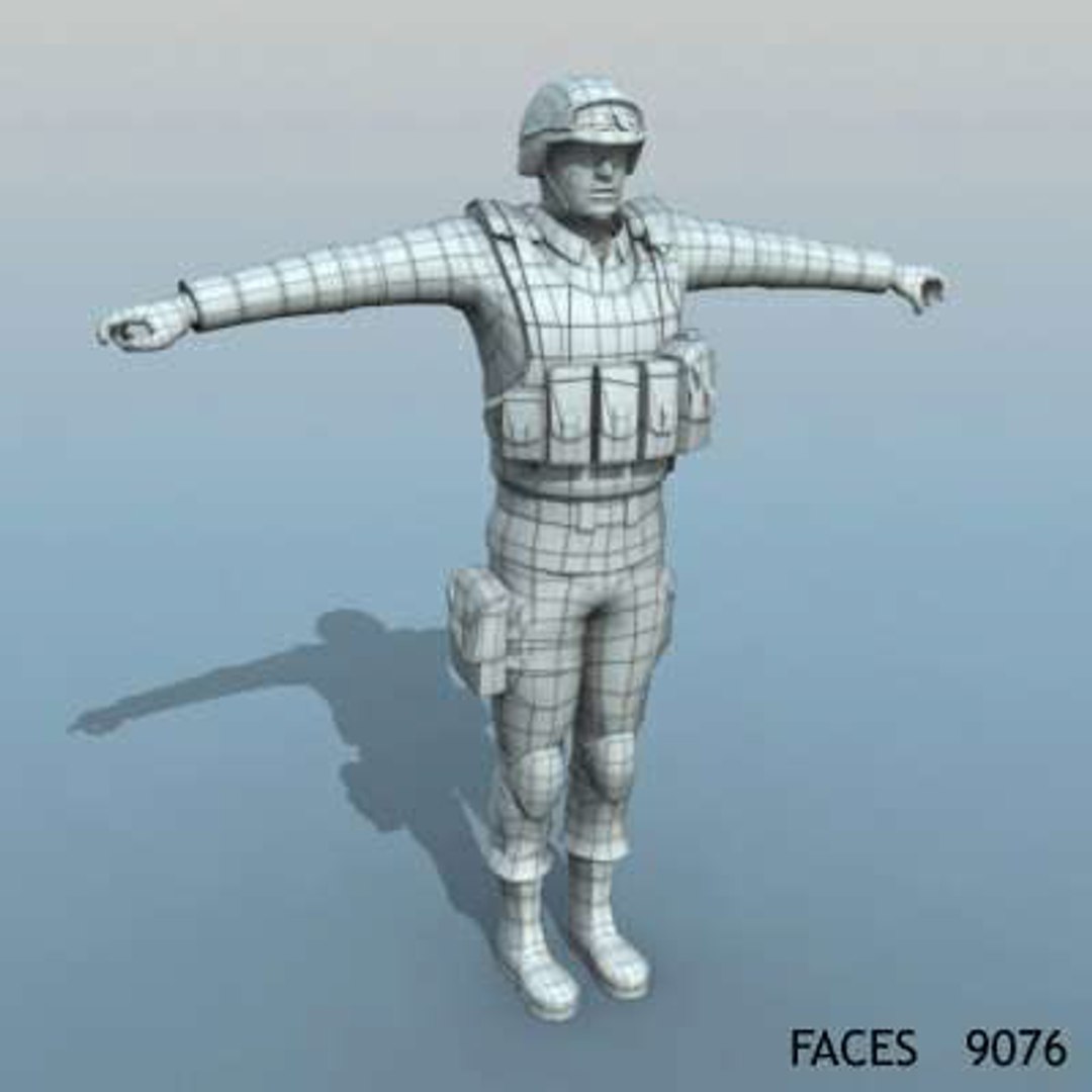 Ranger Soldier Human 3d Model