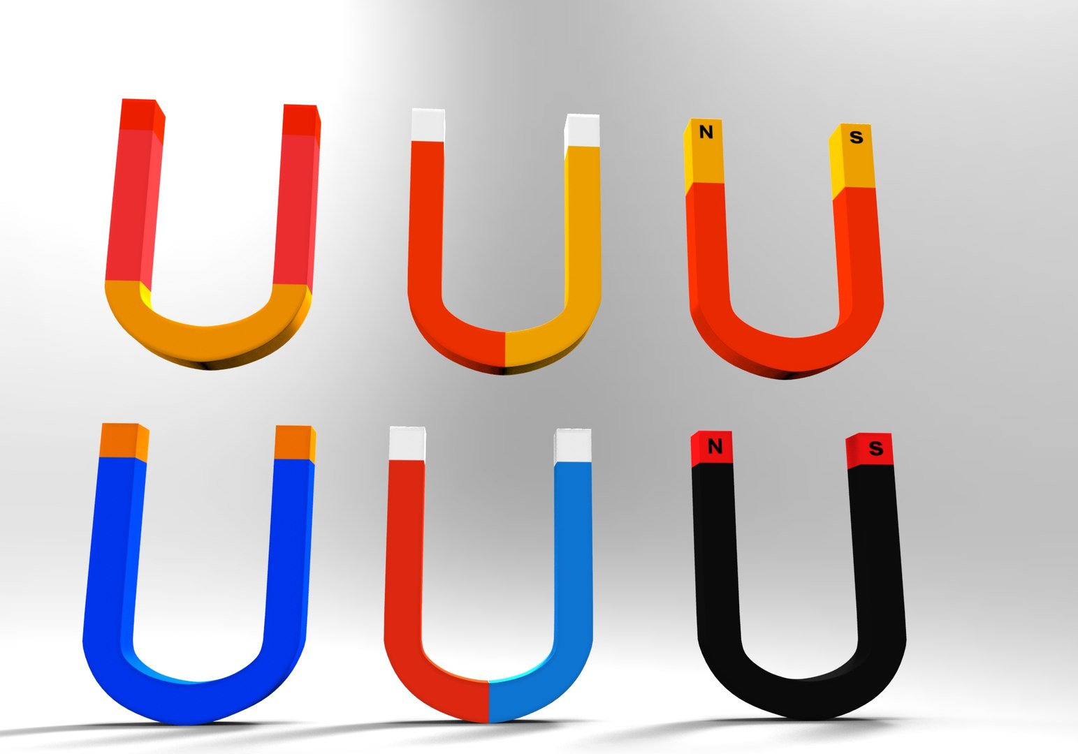 3d Magnet 6 Type Model