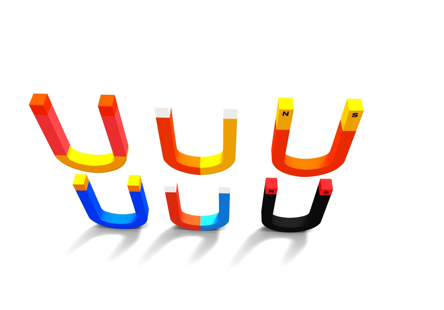 3d Magnet 6 Type Model