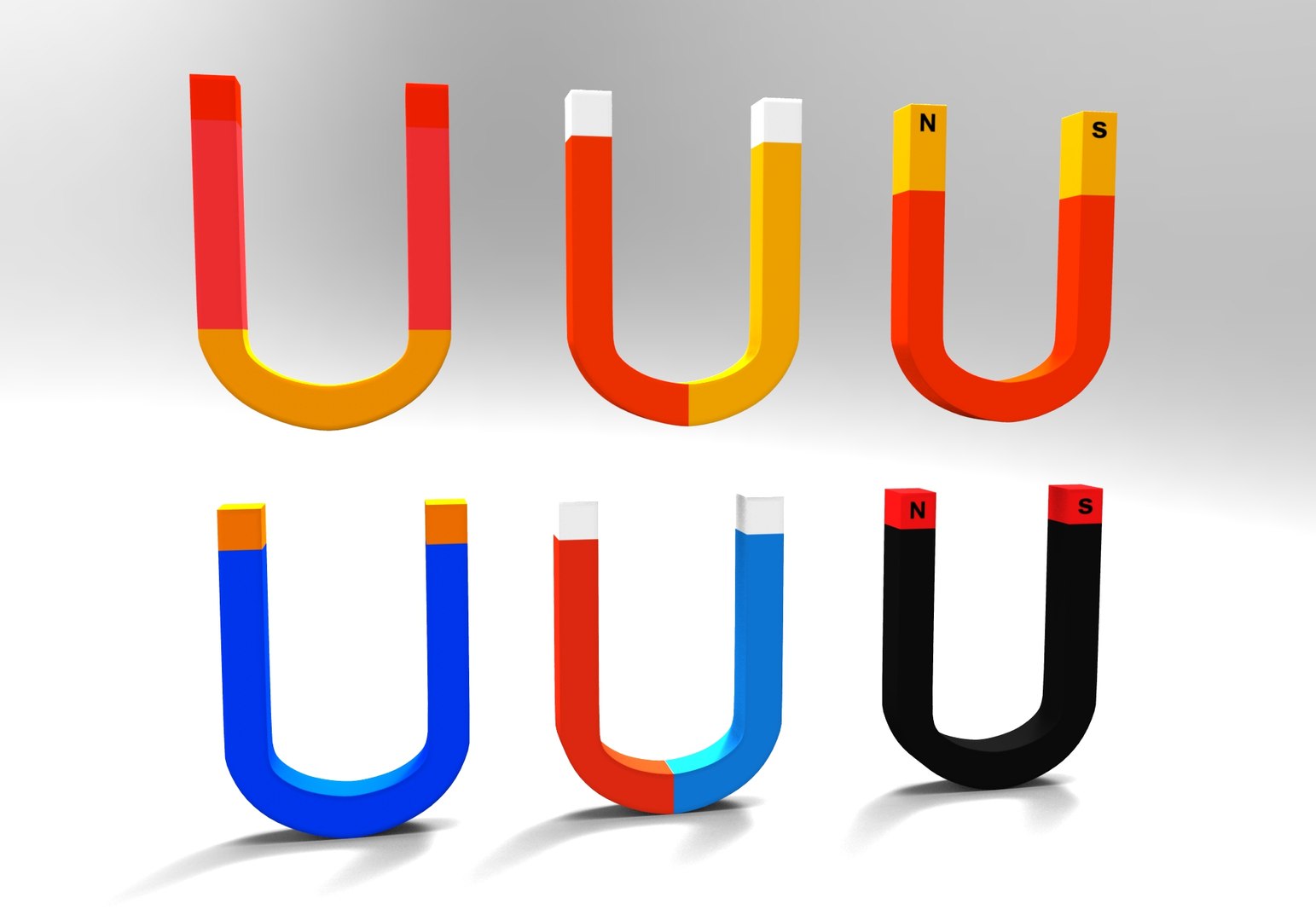 3d Magnet 6 Type Model