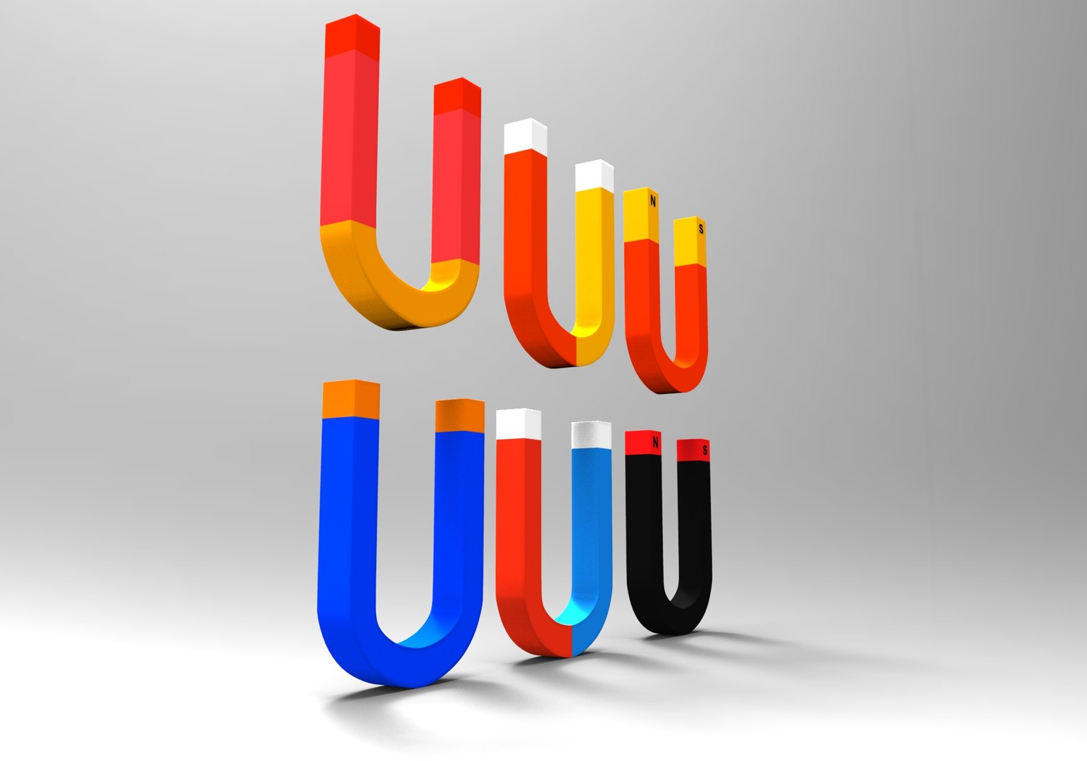 3d Magnet 6 Type Model