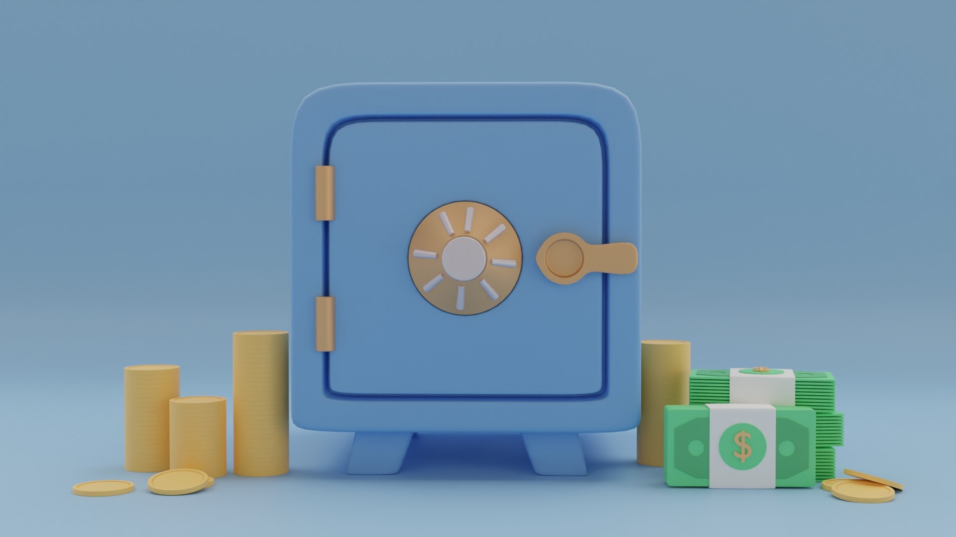 A Toy Safe With Money 3D Model - TurboSquid 1792495