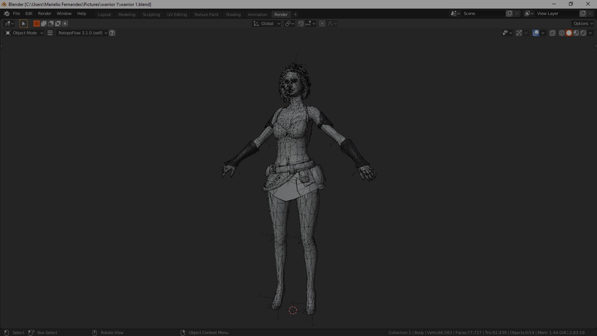 3D Model Warrior 1 Game Character Low-poly 3D Model - TurboSquid 1897808