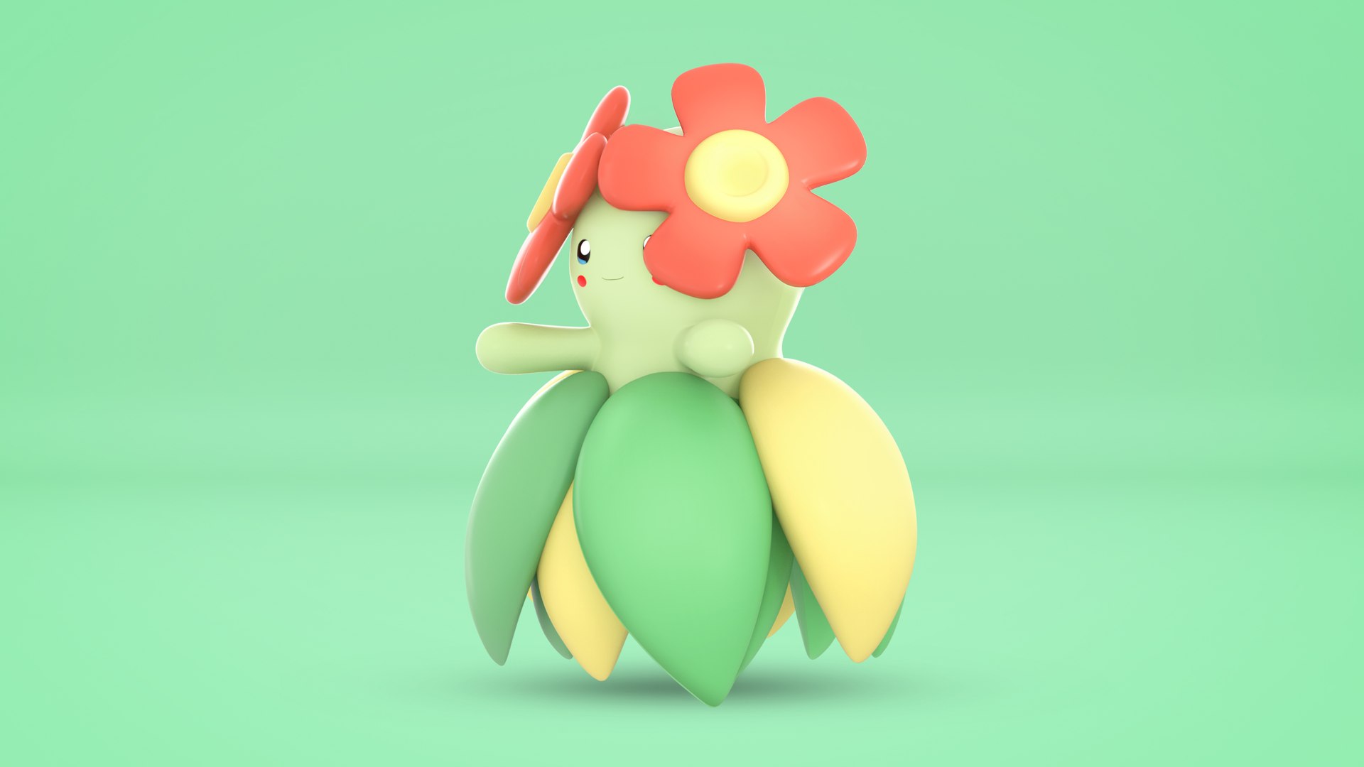 Pokemon Bellossom Low-poly 3D model - TurboSquid 2086780