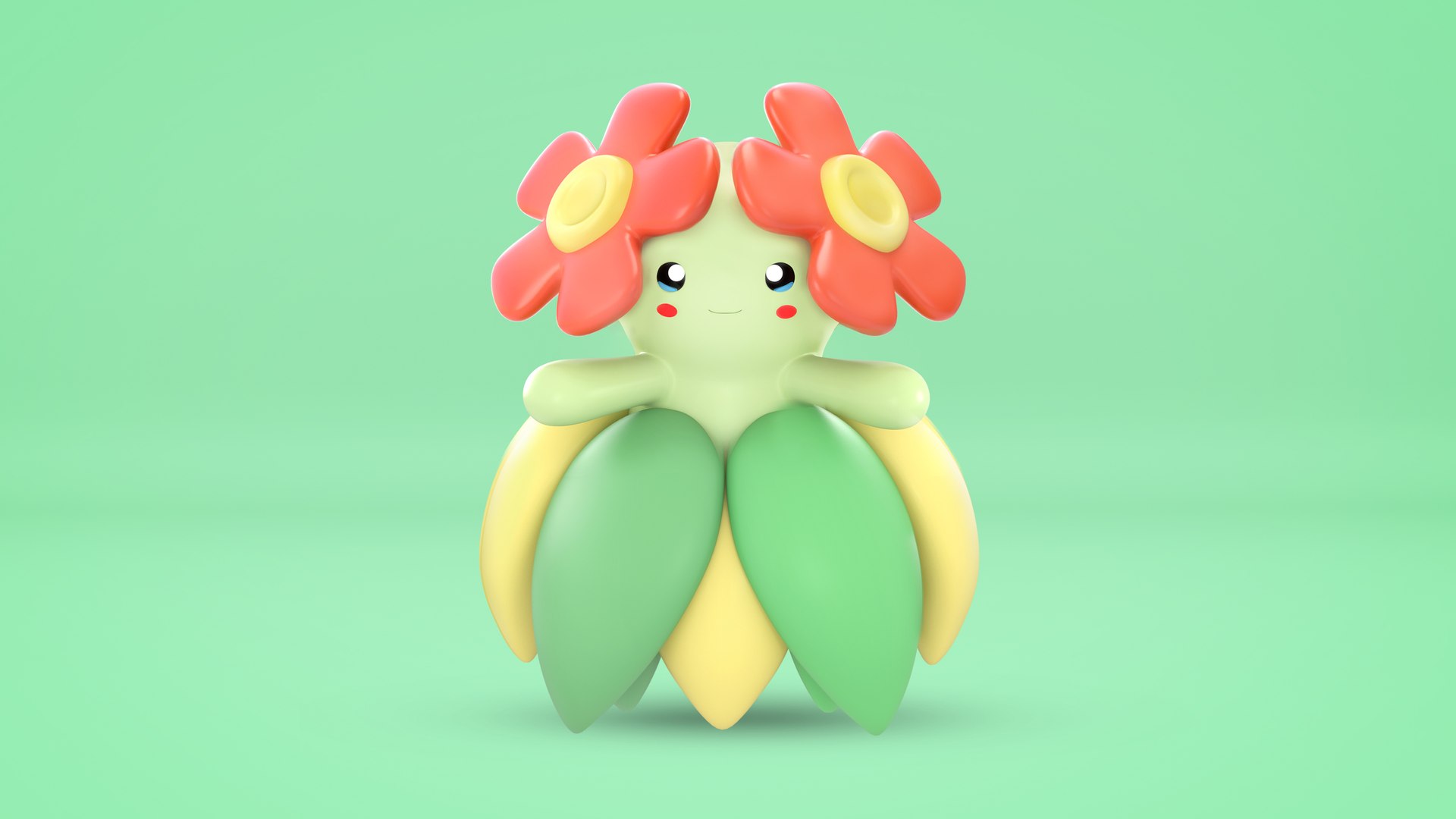 Pokemon Bellossom Low-poly 3D model - TurboSquid 2086780