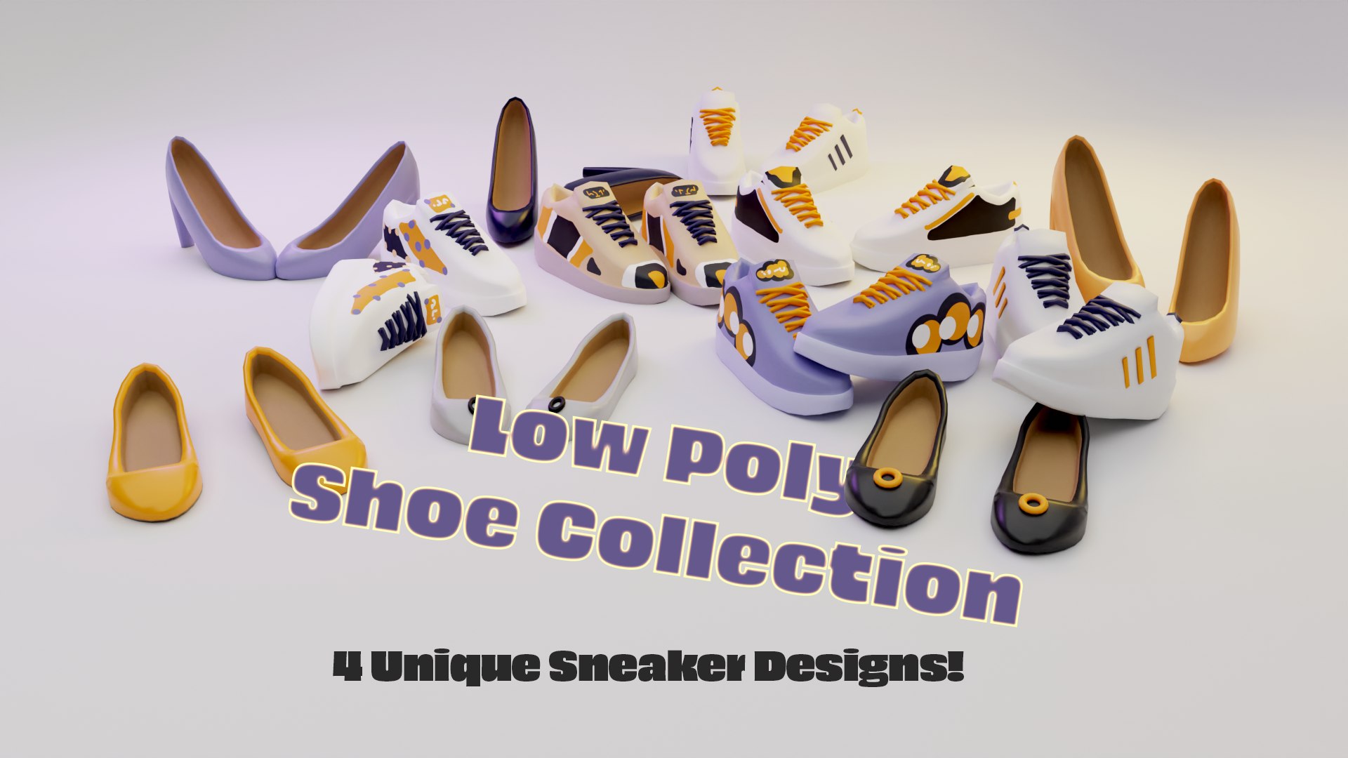 Low Poly Shoe Collection 3D Model - TurboSquid 1946073