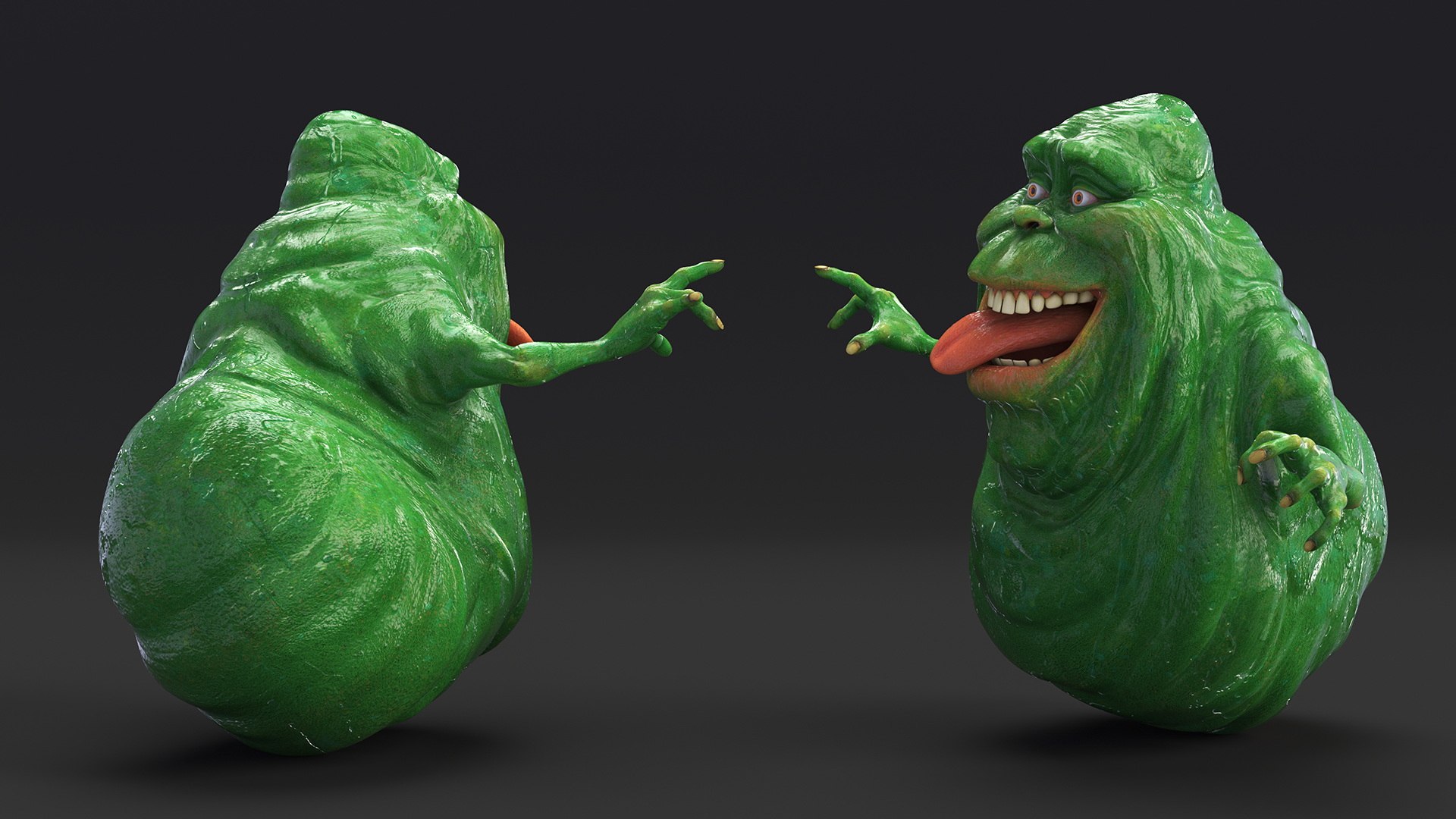 Green Ghost Slimer Flying Pose For 3D Print 3D - TurboSquid 2355384