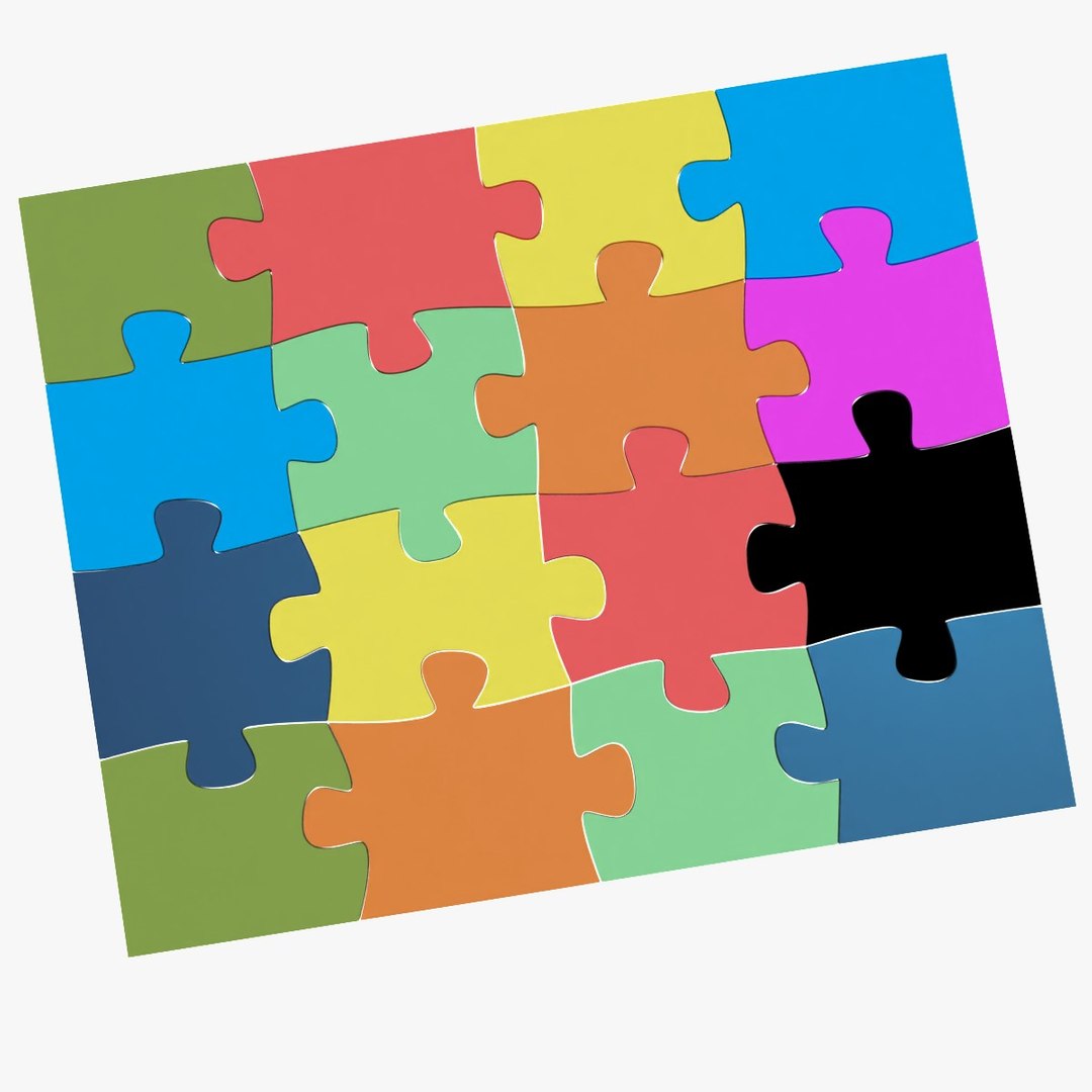 16 Piece Jigsaw Puzzle 3D - TurboSquid 2296286