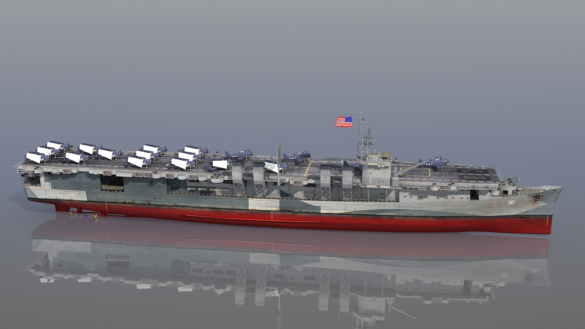 3D USS San Jacinto CVL-30 Independence-class light aircraft carrier ...