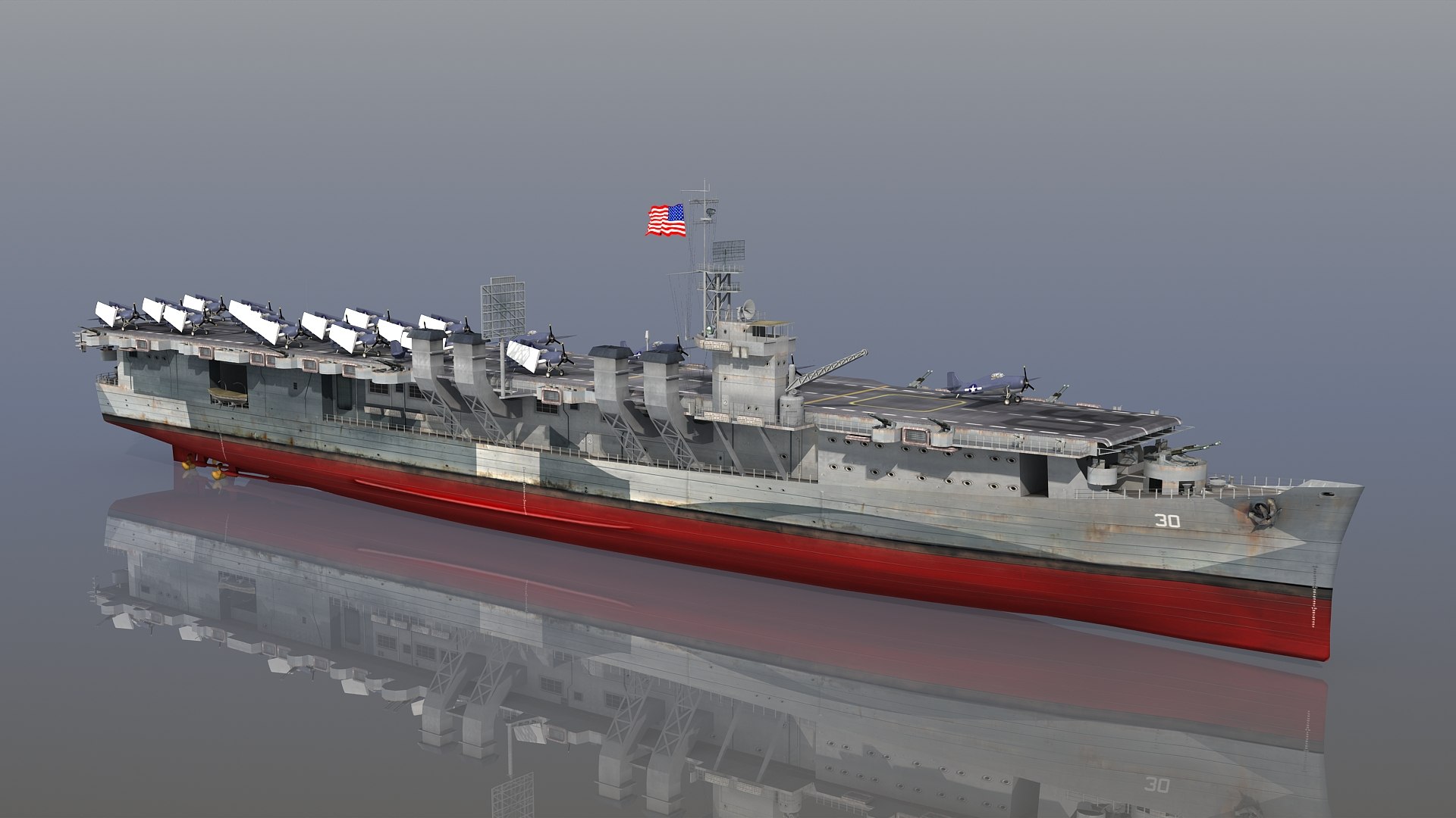 3D USS San Jacinto CVL-30 Independence-class light aircraft carrier ...