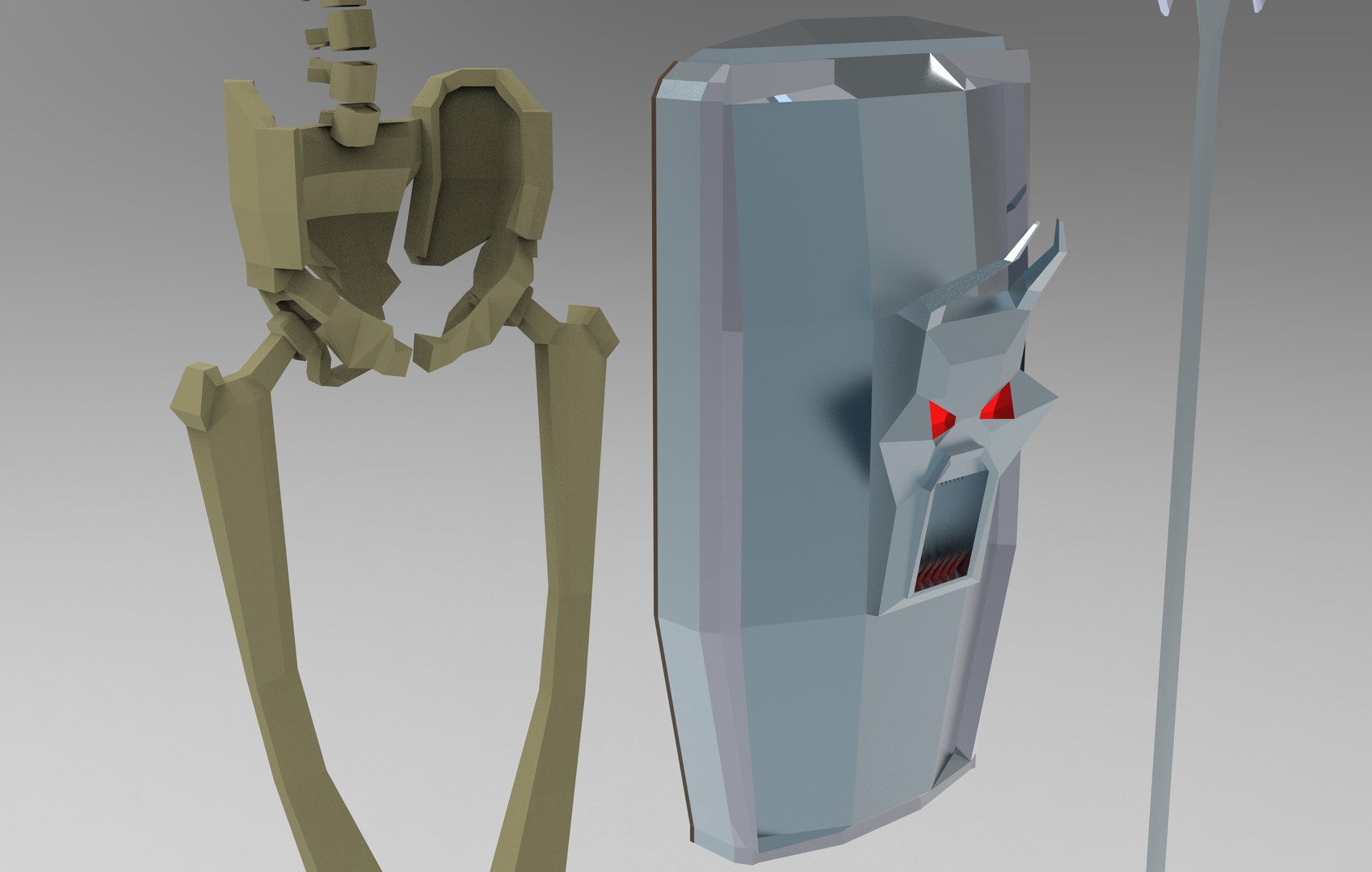3D Skeleton And Shield With Sword Model - TurboSquid 1829929