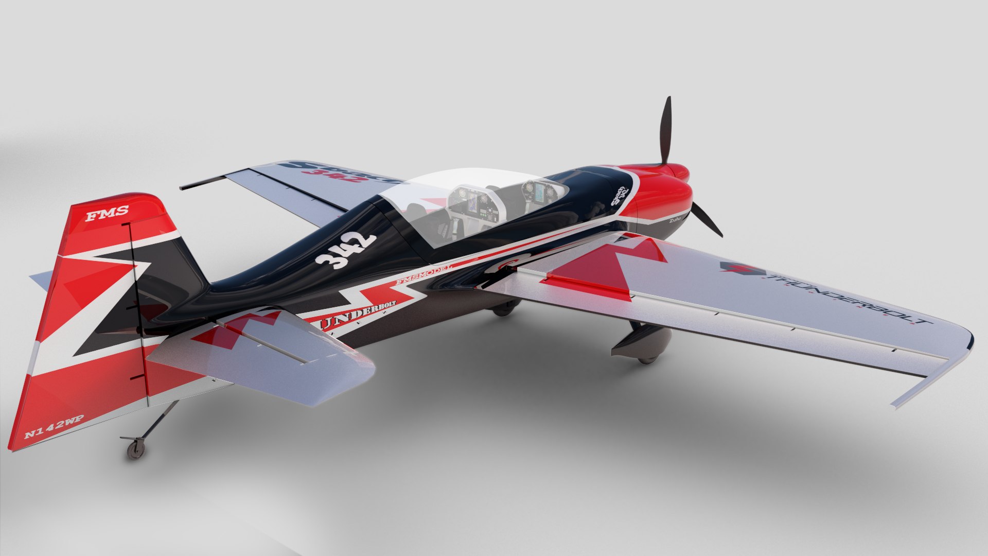 3d Sbach 342 Aerobatic Xa-42 Model