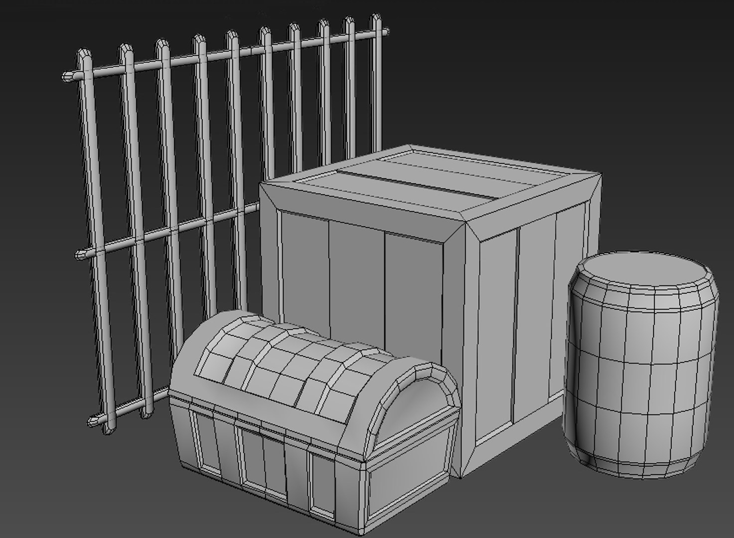 3d Model Of Contains Chest Crate
