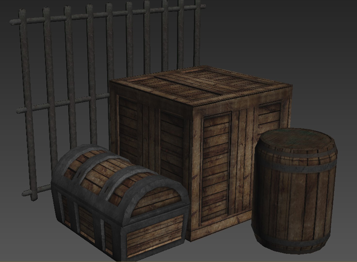 3d Model Of Contains Chest Crate