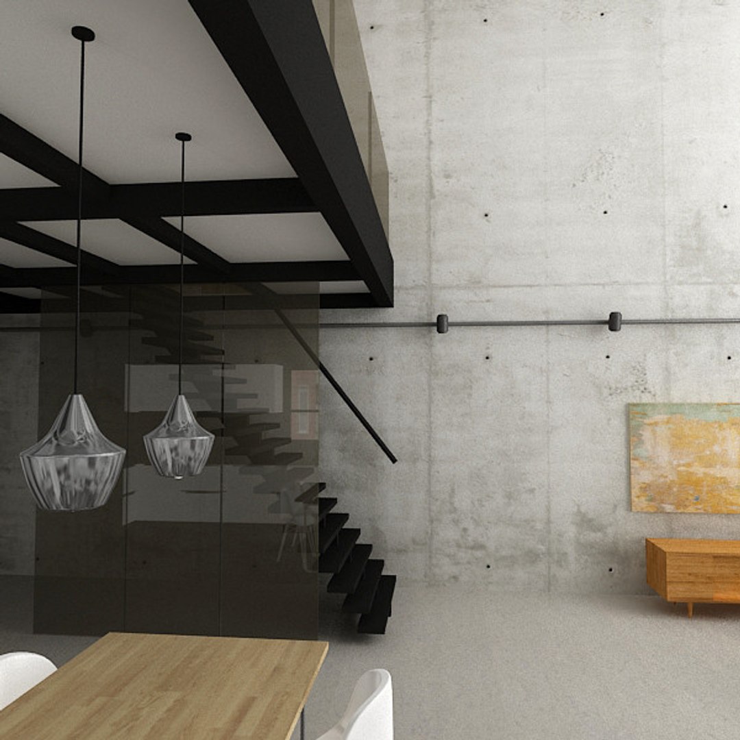 3d Model Loft Scene