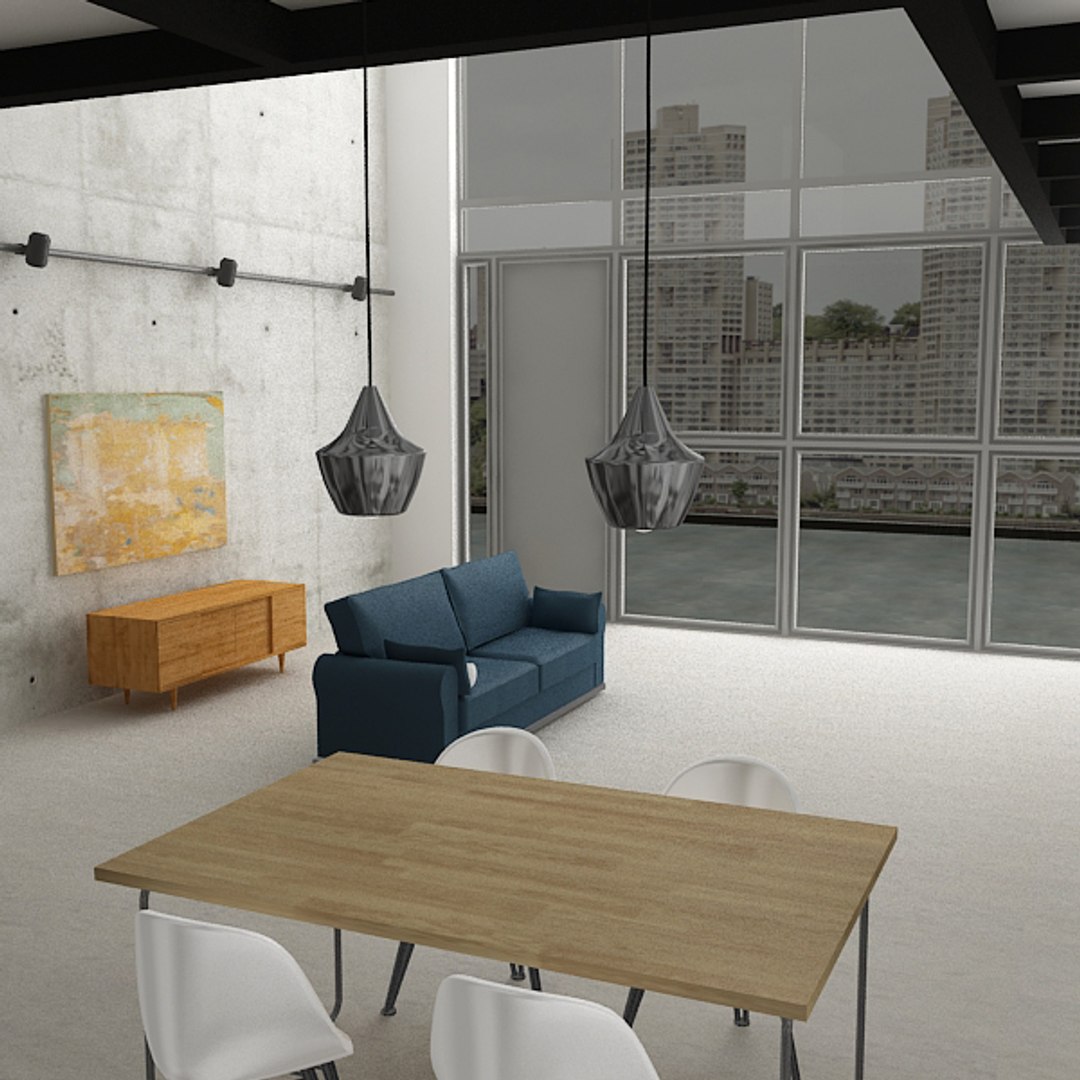 3d Model Loft Scene