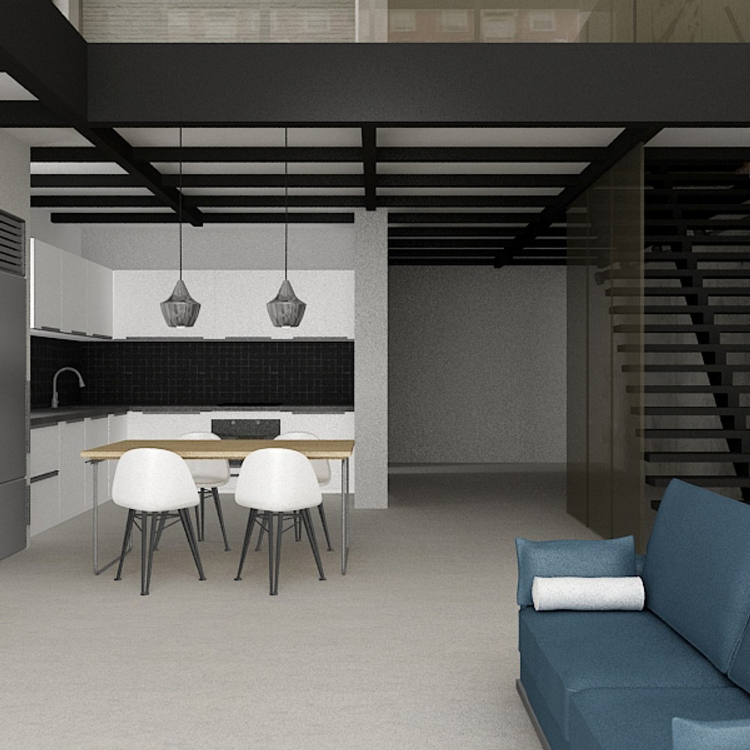 3d Model Loft Scene
