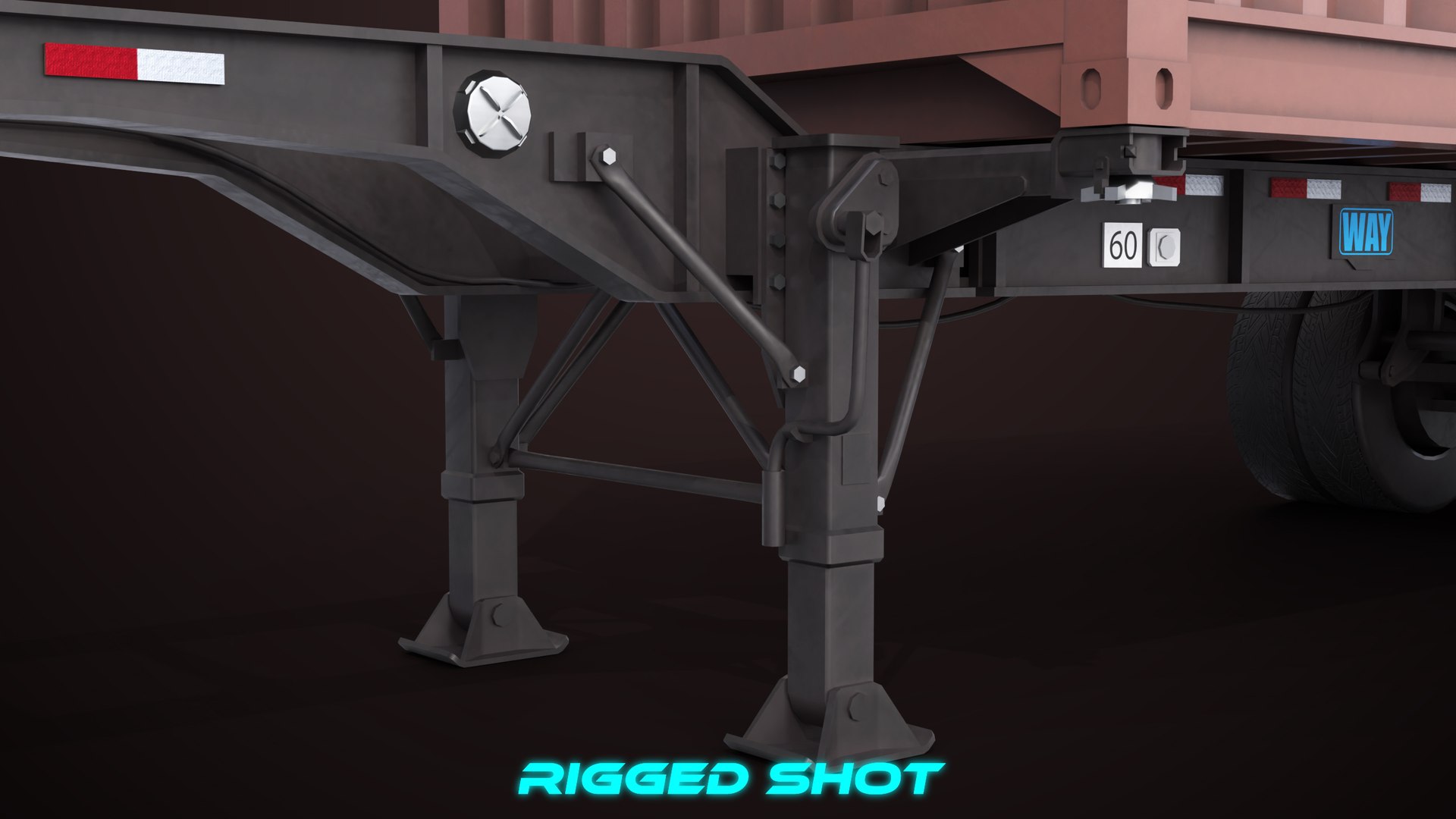 Container Carrier Trailer 03 For Heavy Truck All PBR Unity 3D Model ...