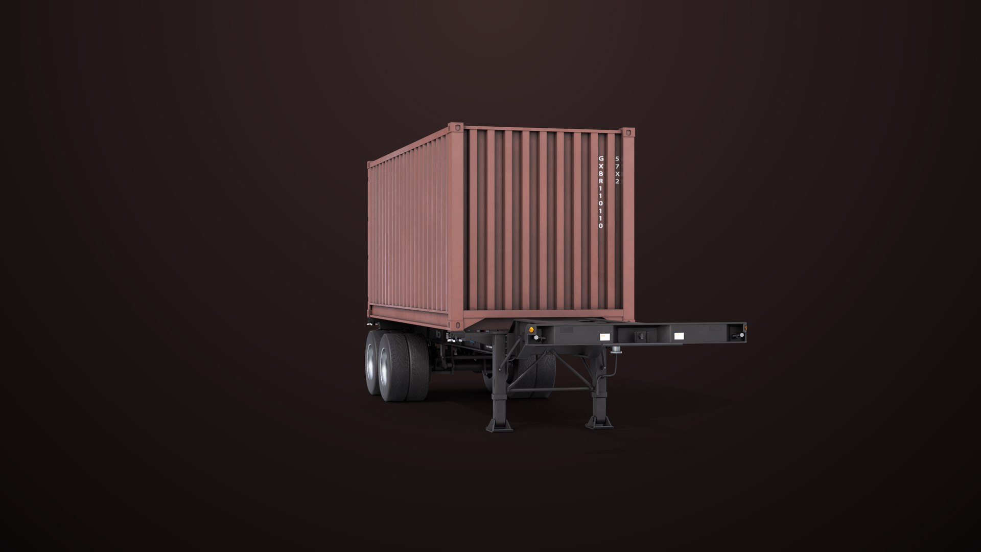Container Carrier Trailer 03 For Heavy Truck All PBR Unity 3D Model ...