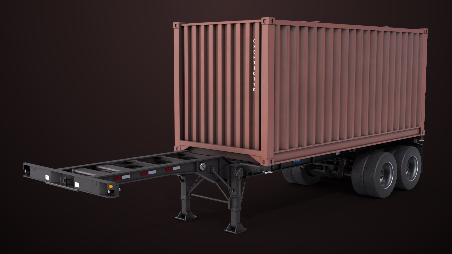 Container Carrier Trailer 03 For Heavy Truck All PBR Unity 3D Model ...