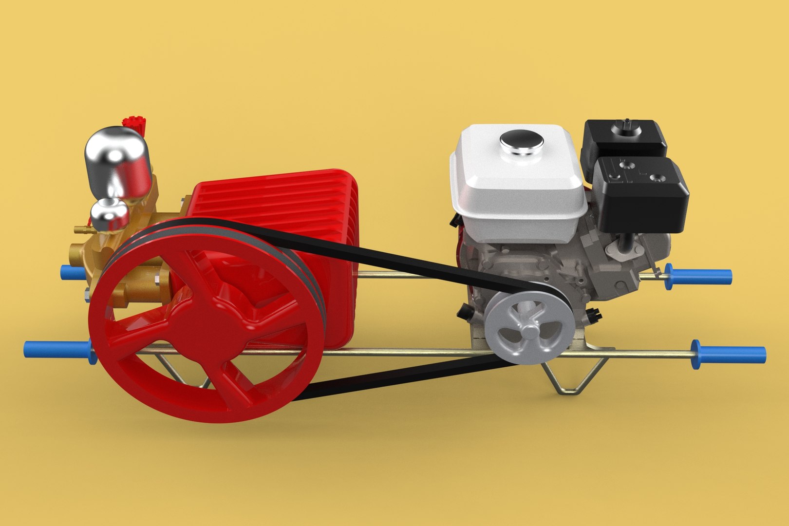 PLUNGER PUMP GASOLINE ENGINE SPRAYER PRESSURE WATER JET CAR WASH 3D ...