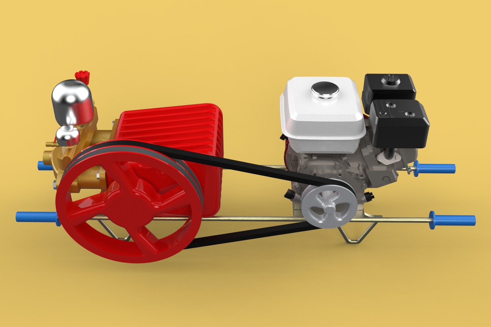 PLUNGER PUMP GASOLINE ENGINE SPRAYER PRESSURE WATER JET CAR WASH 3D ...
