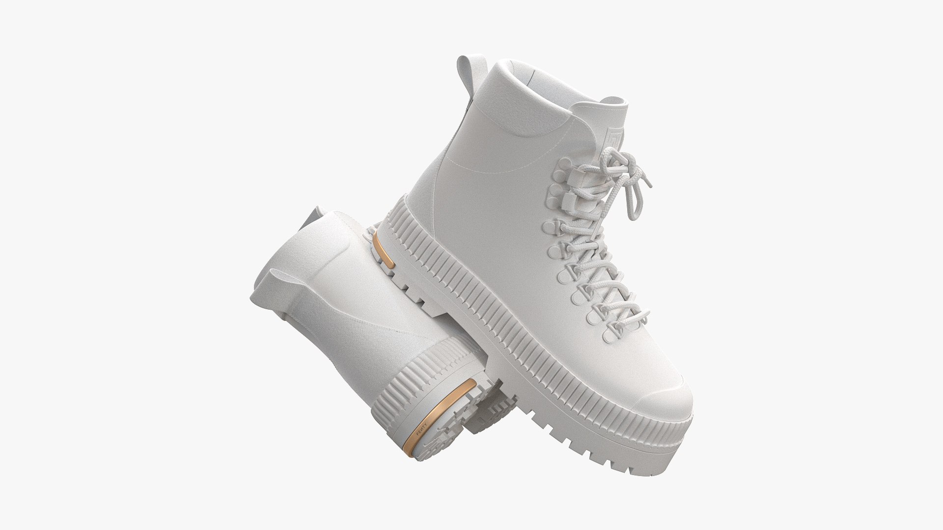 Fenty Hitch Hiker Boots White 3D model - TurboSquid 1971186