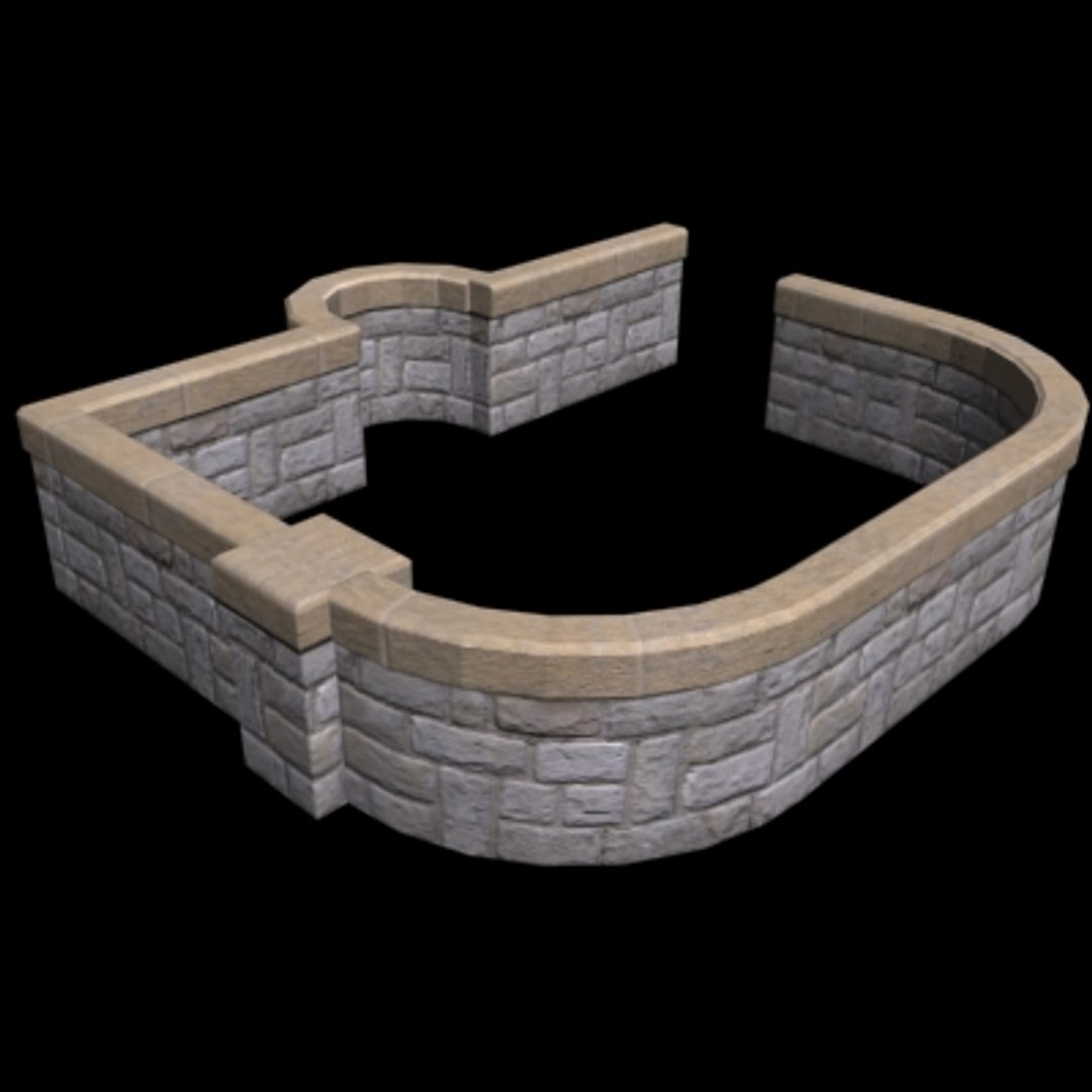 stone railing 1 3d model