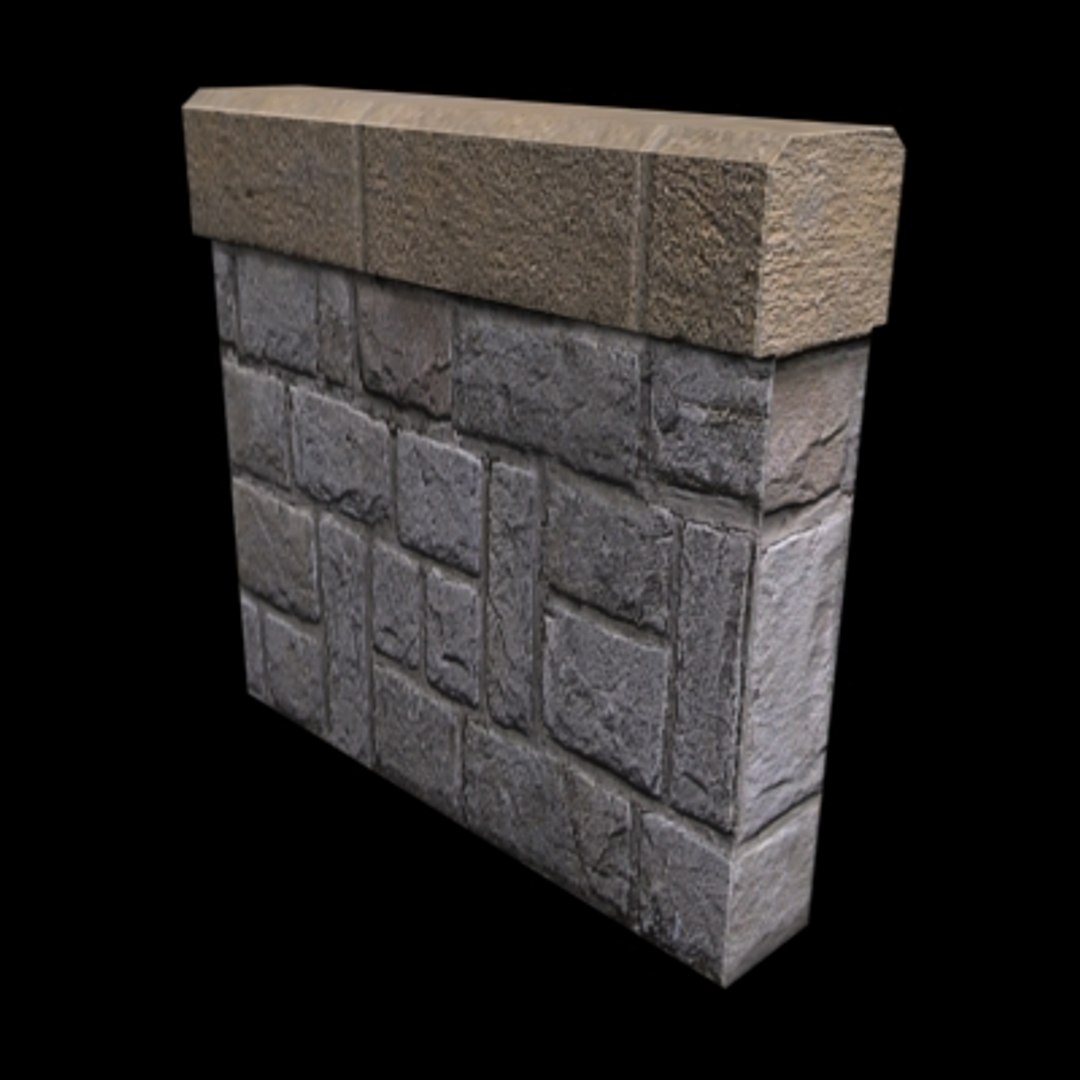 stone railing 1 3d model