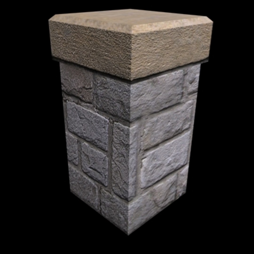 stone railing 1 3d model