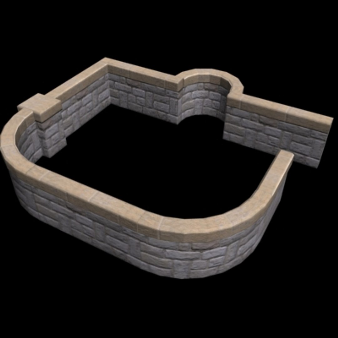 stone railing 1 3d model