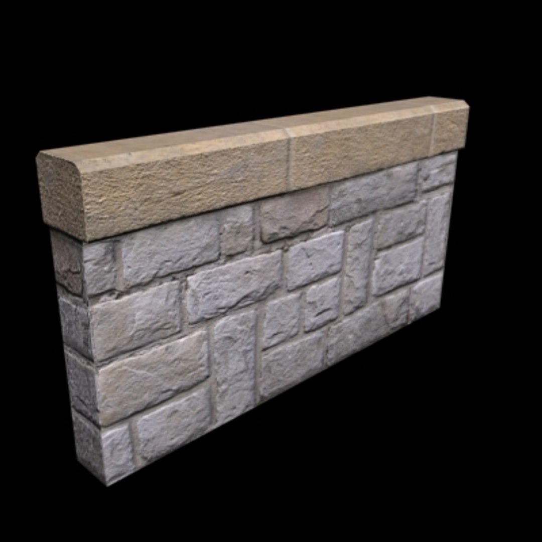 stone railing 1 3d model