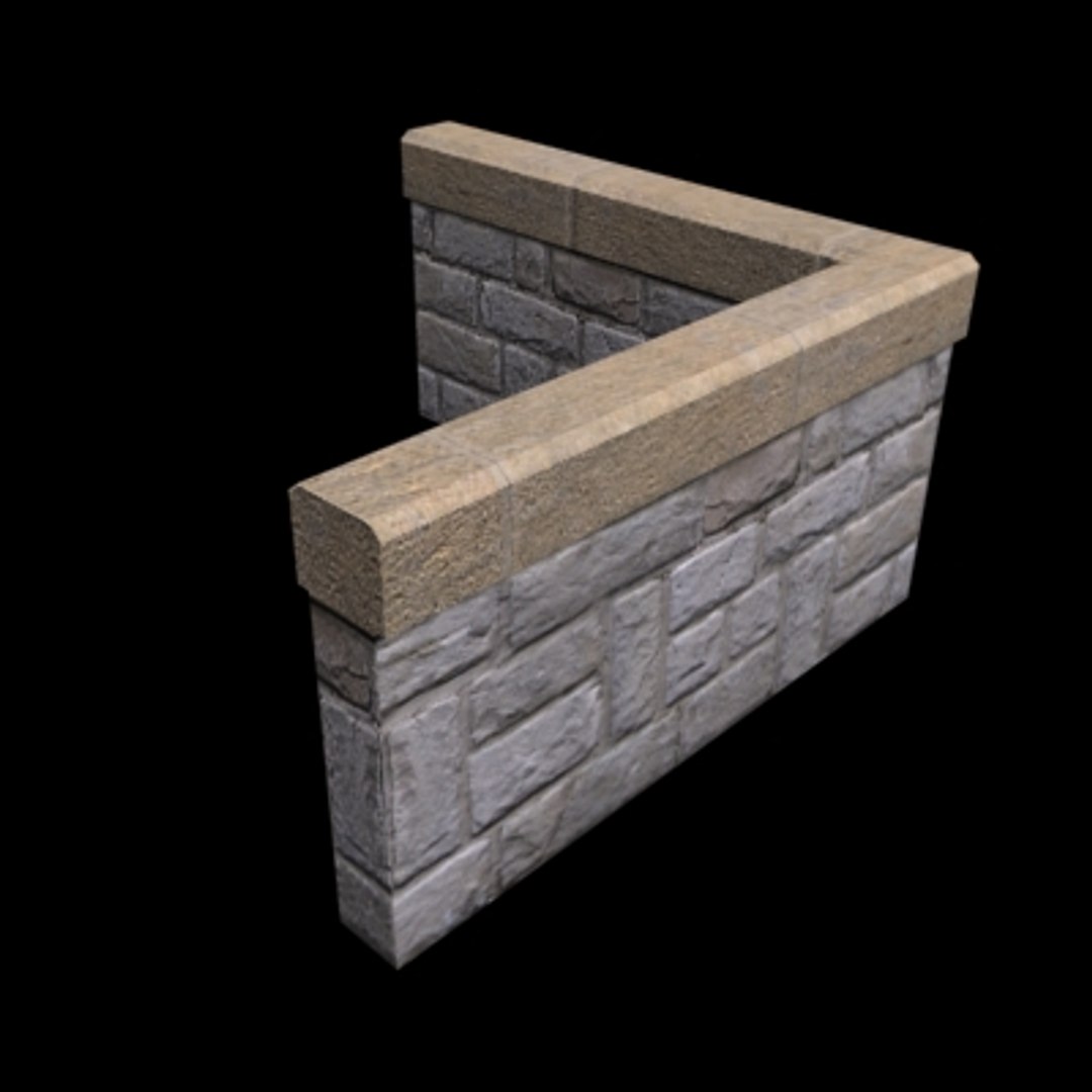 stone railing 1 3d model