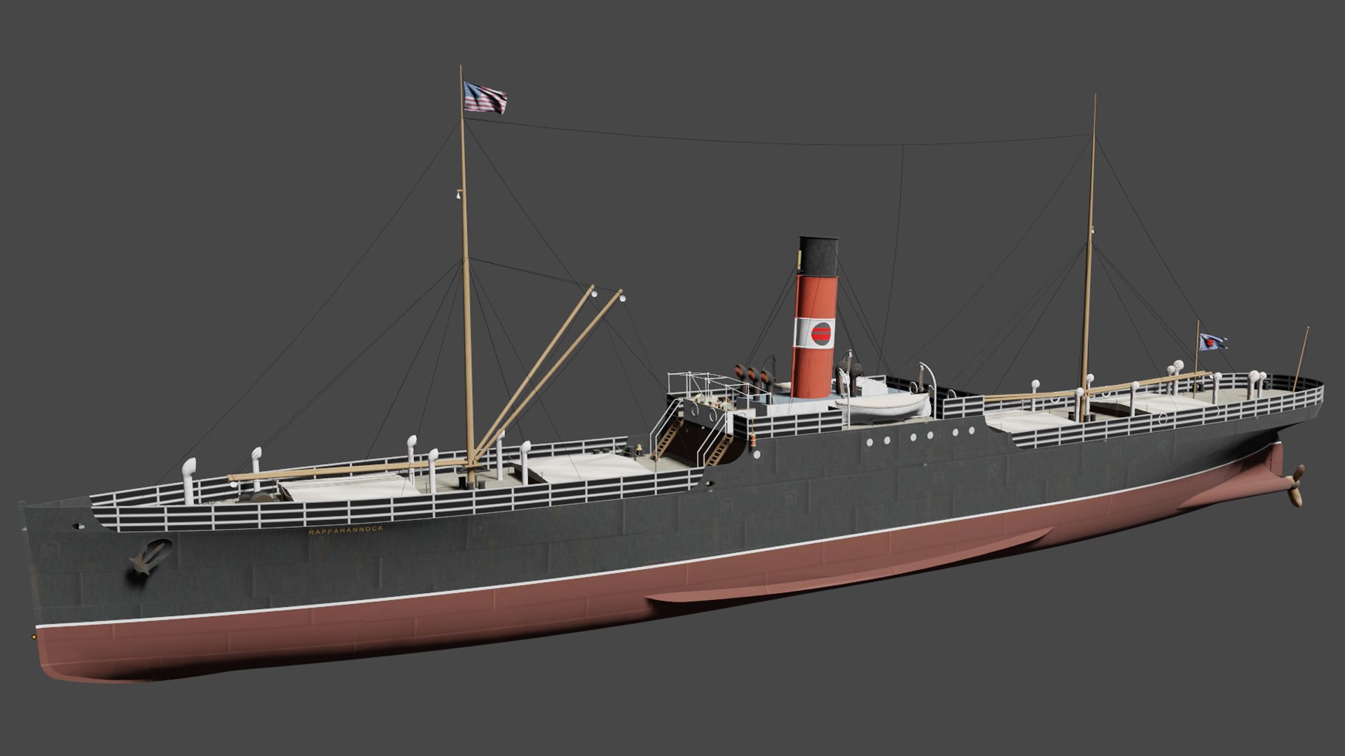 Steam Cargo Ship SS Rappahannock 1893 3D model - TurboSquid 2026600