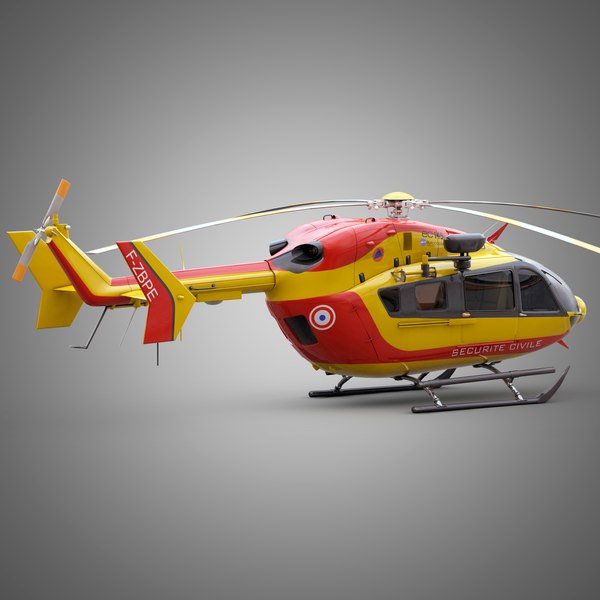 3d model of ec 145 rescue helicopter