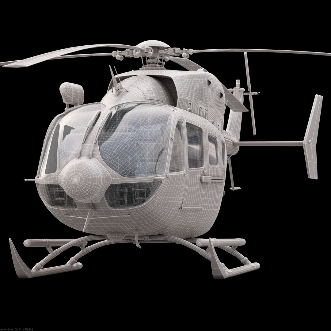 3d model of ec 145 rescue helicopter