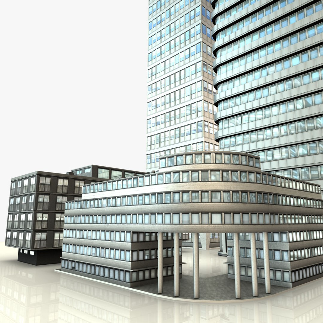 3ds max modern office buildings