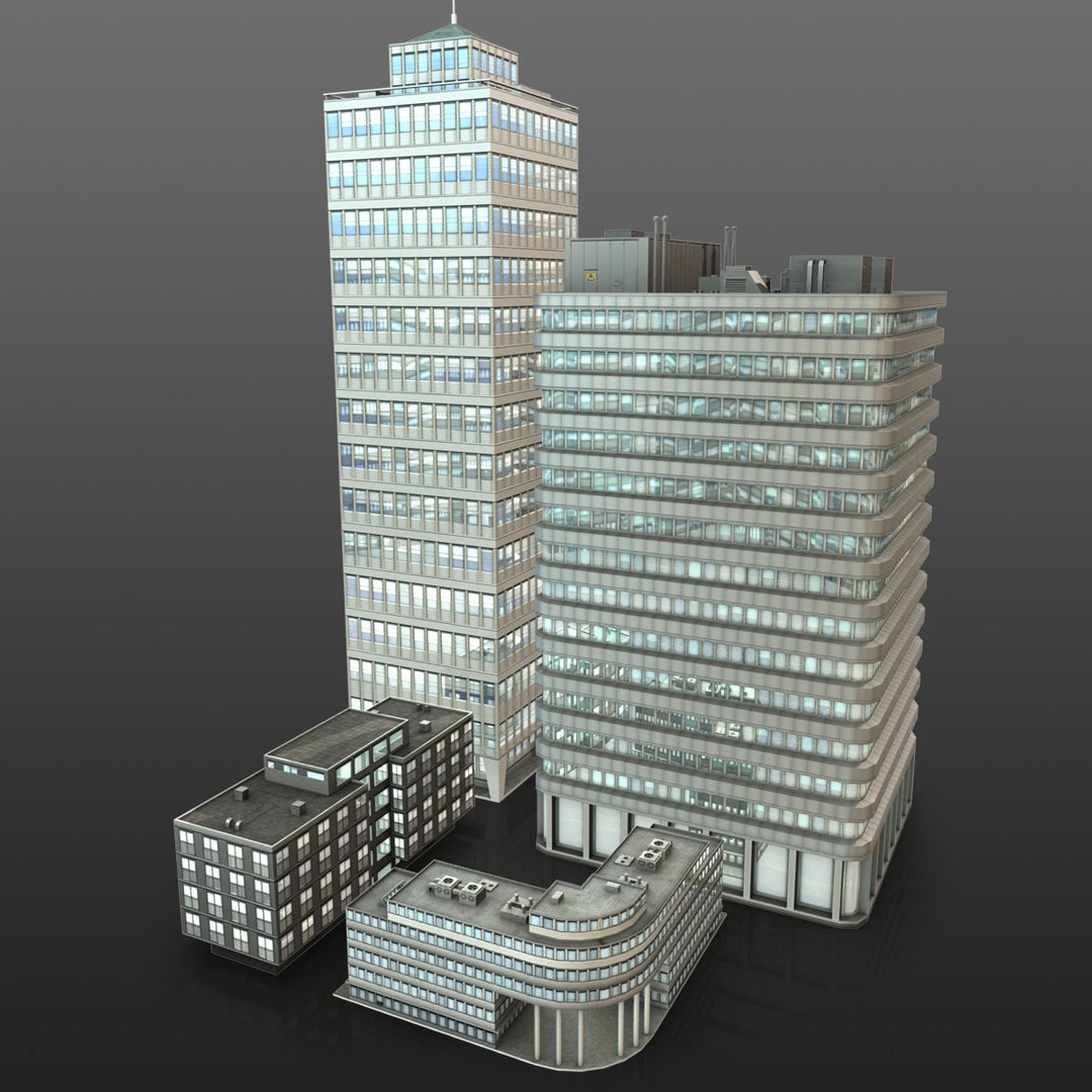 3ds max modern office buildings